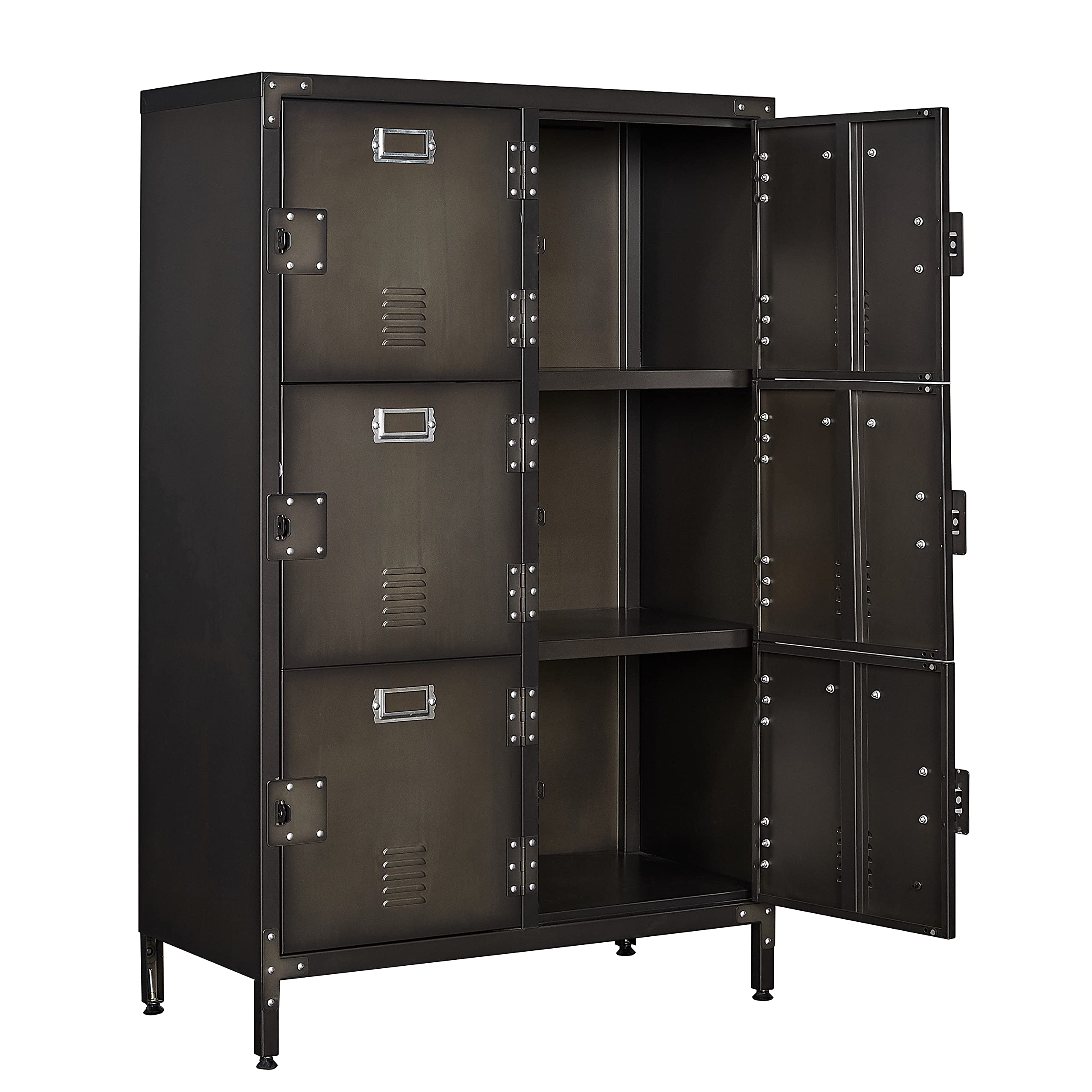 Buy Yizosh Metal Locker with 6 Lockable Doors, Industrial Steel Storage ...
