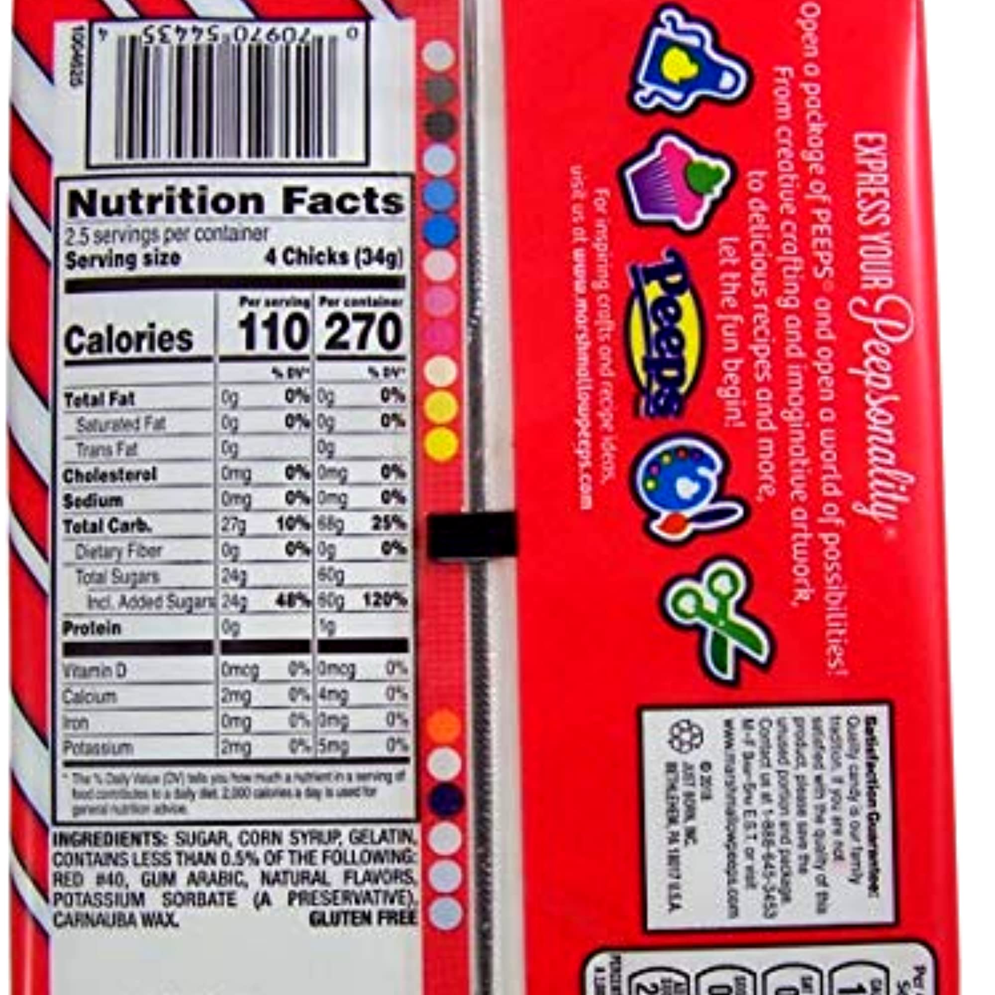 Snapklik.com : Peeps Candy Cane Flavored Marshmallow Christmas Candy Chicks