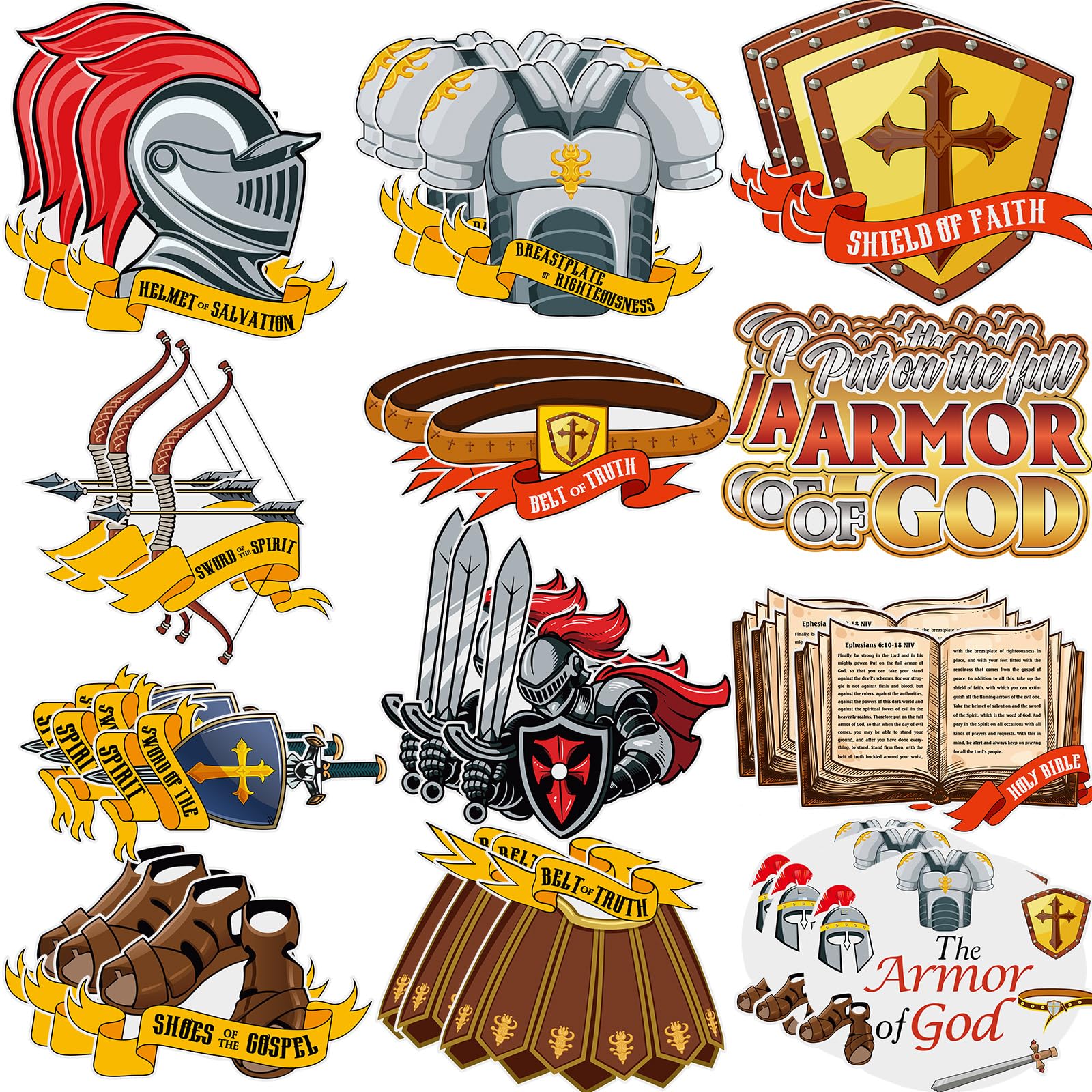 Snapklik.com : 72 Pcs 11 Inch Armor Of God Large Cutouts For Kids Books ...