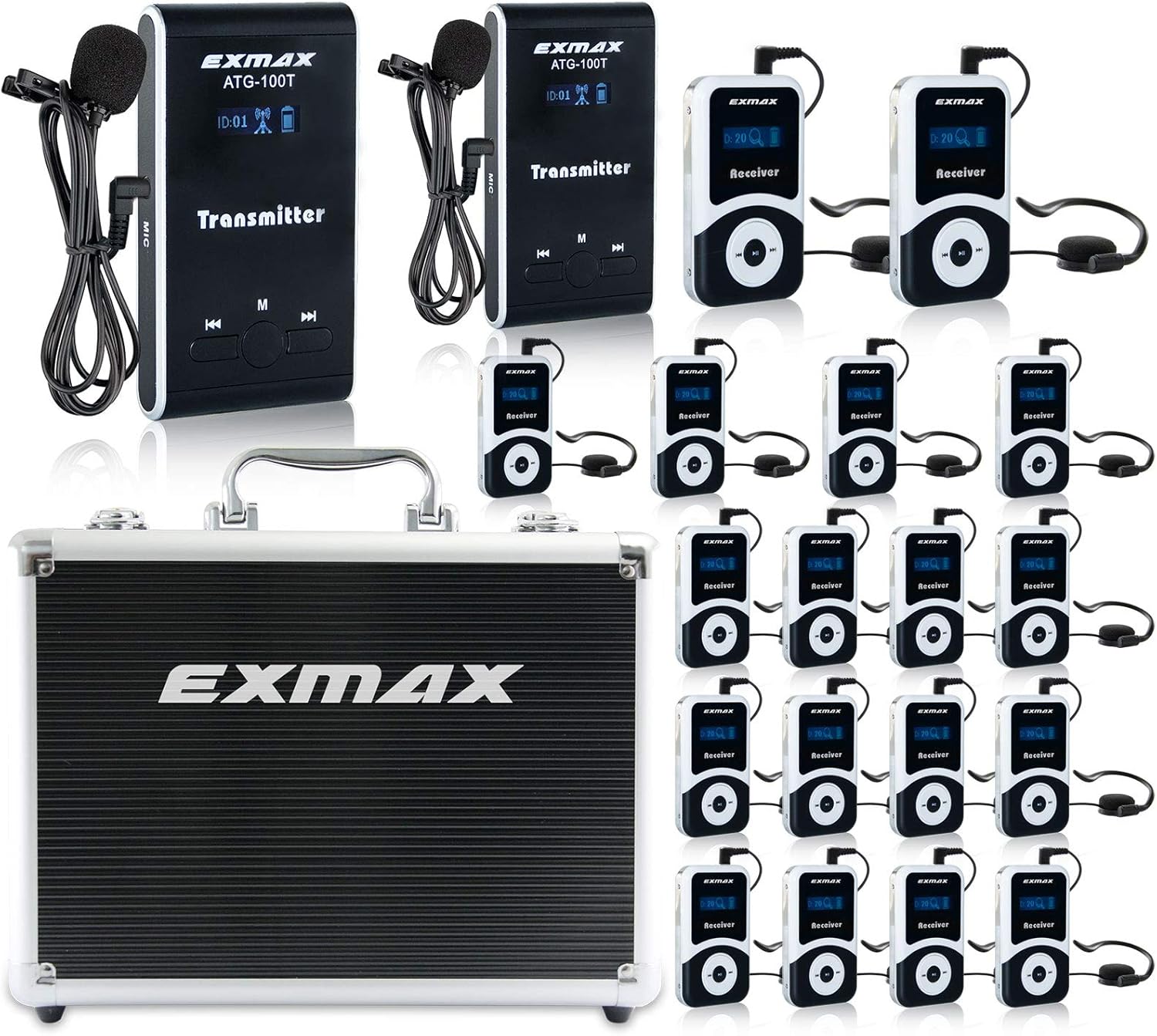 Amazon.com: EXMAX Wireless Tour Guide System Audio Voice Transmission ...