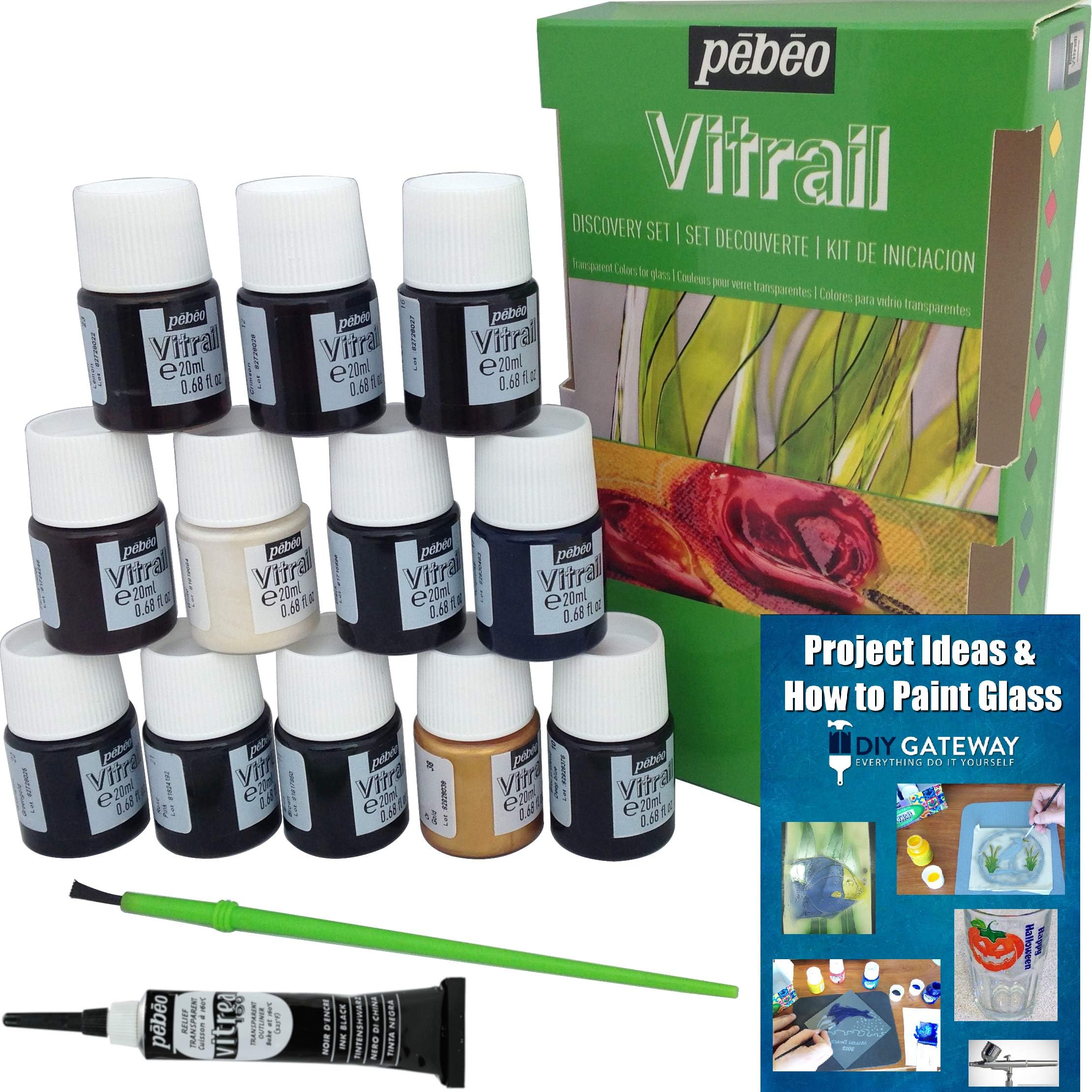 Amazon.com: Glass Paint Stain Pebeo Vitrail: 12 Pack Ultra-Transparent ...