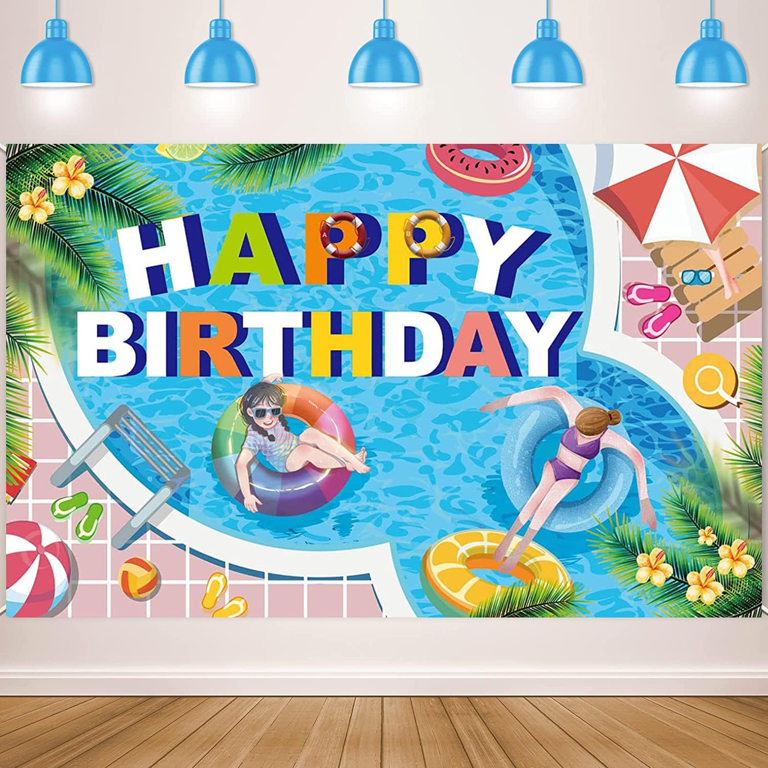 Amazon.com: Pool Party Backdrop, Summer Pool Party Decorations for Kids ...