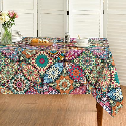Amazon.com: Horaldaily Boho Bohemia Style Square Tablecloth 60x60 Inch ...