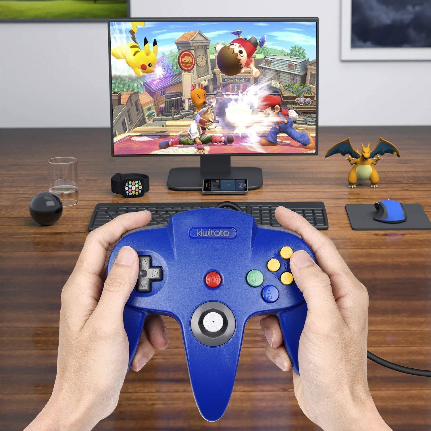 Snapklik.com : 2 Pack N64 USB Controller For PC Games, Classic N64 ...