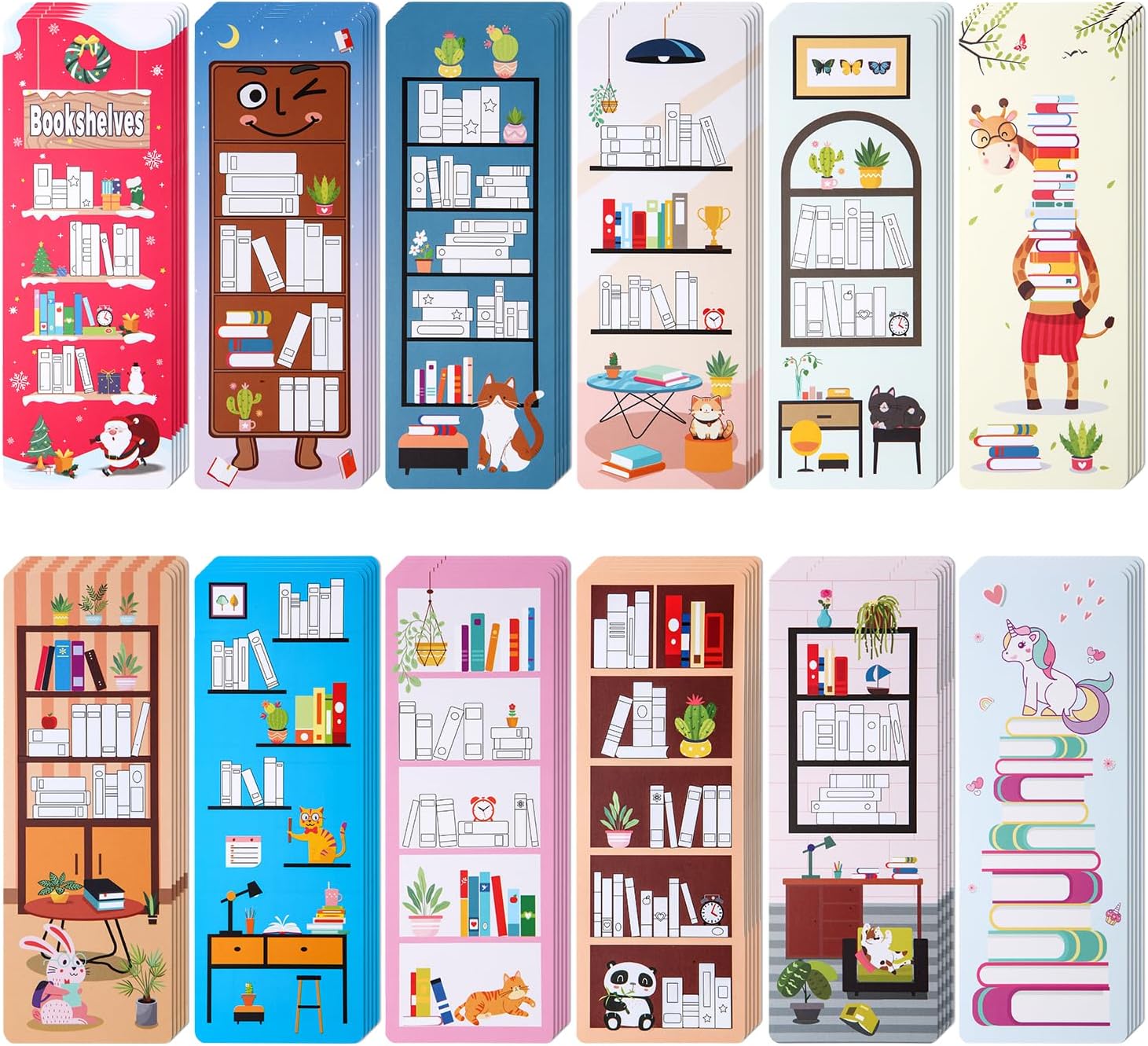 Amazon.com: 2024 Reading List Bookmark - Reading Log, 12PCS Library ...