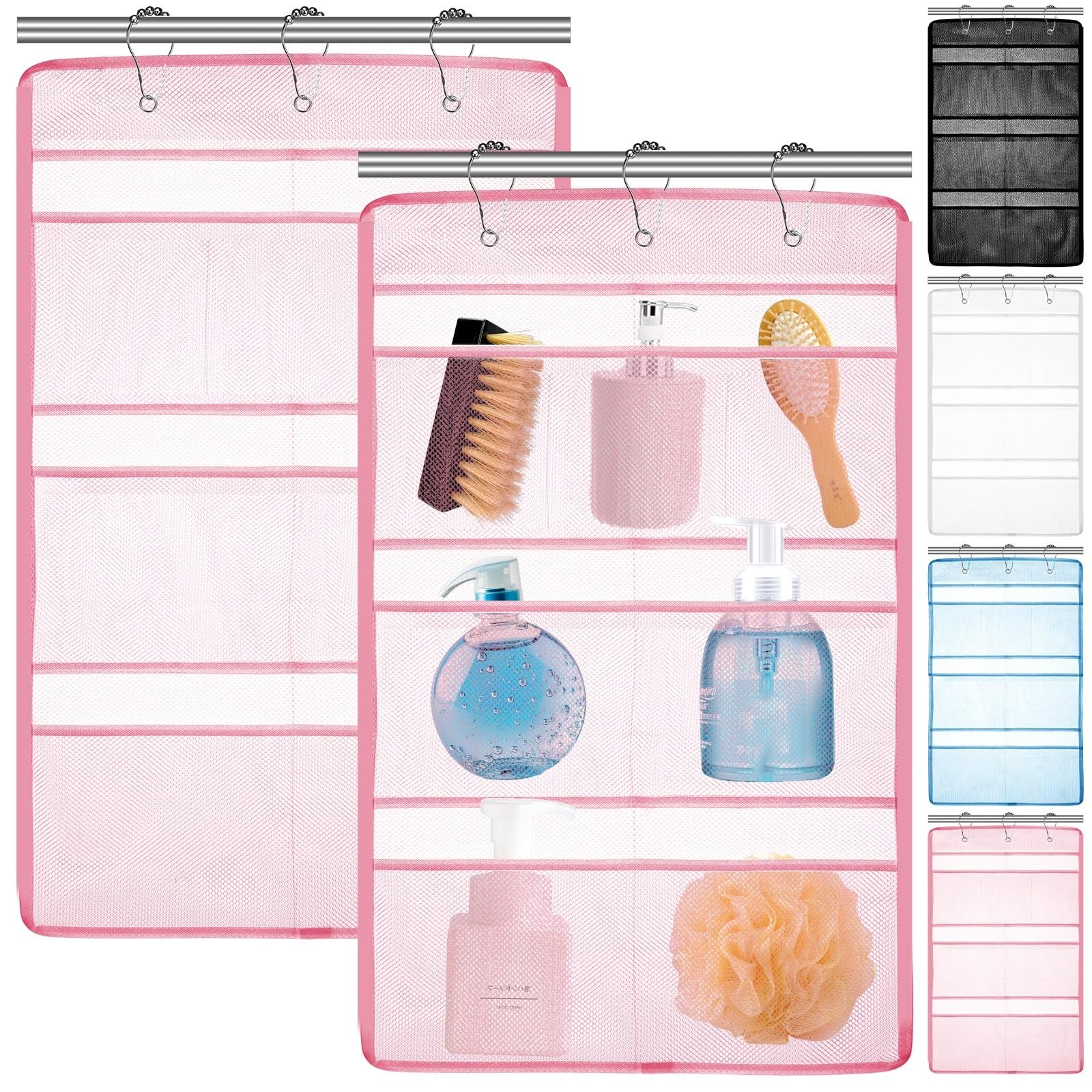 Amazon.com: GliCraft 2 Pack 7 Pockets Mesh Shower Caddy Hanging Mesh ...
