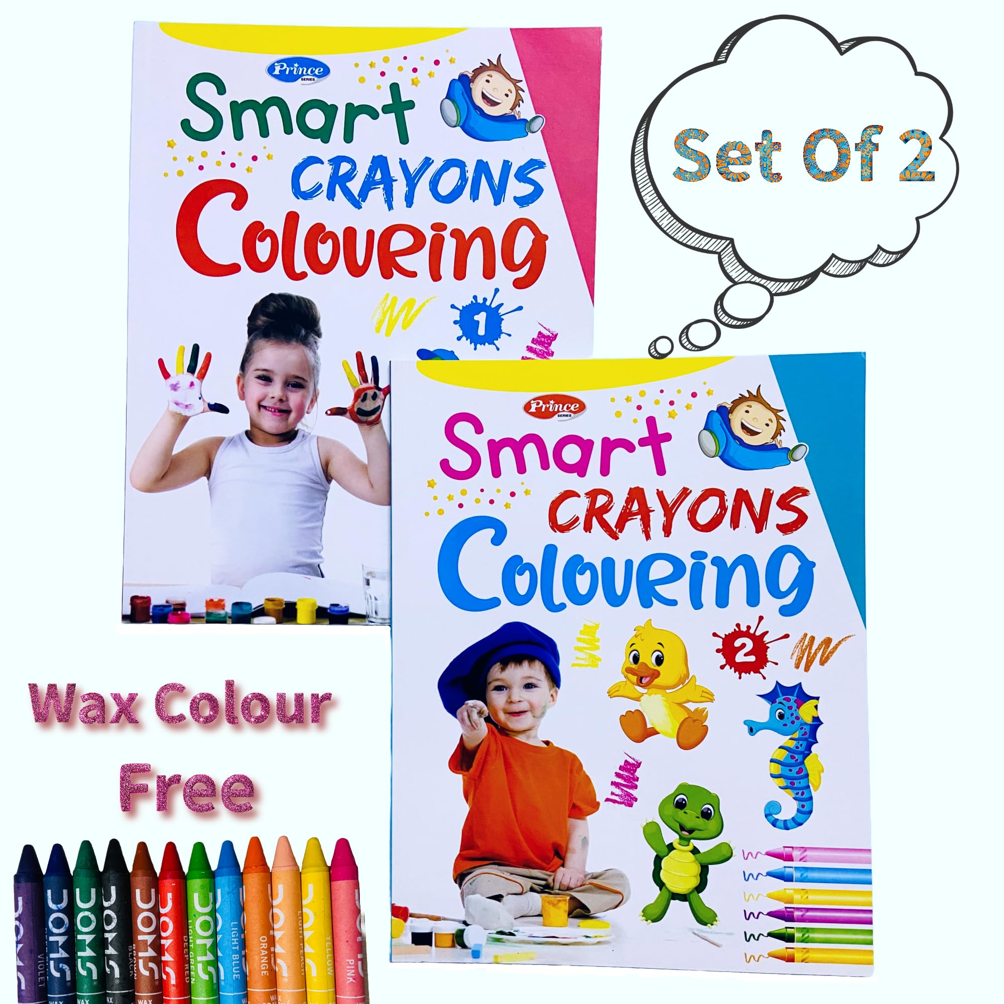 Smart Crayons Colouring Books For Kids Set of 2 (128 Pages) : Kamal ...
