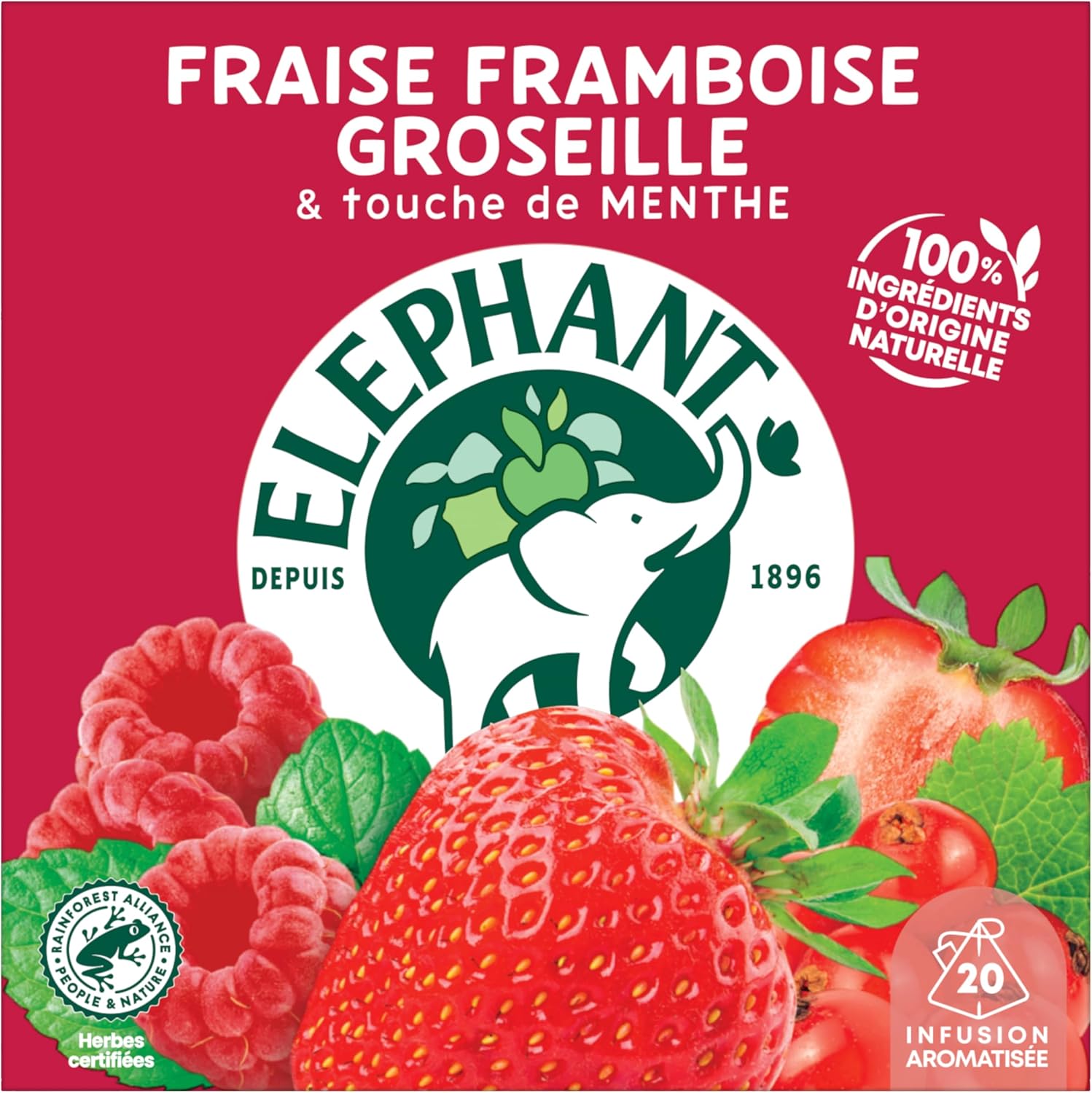 Elephant - Infusion Fruits Rouges - 20 Sachets Pyramid® de tisane ...