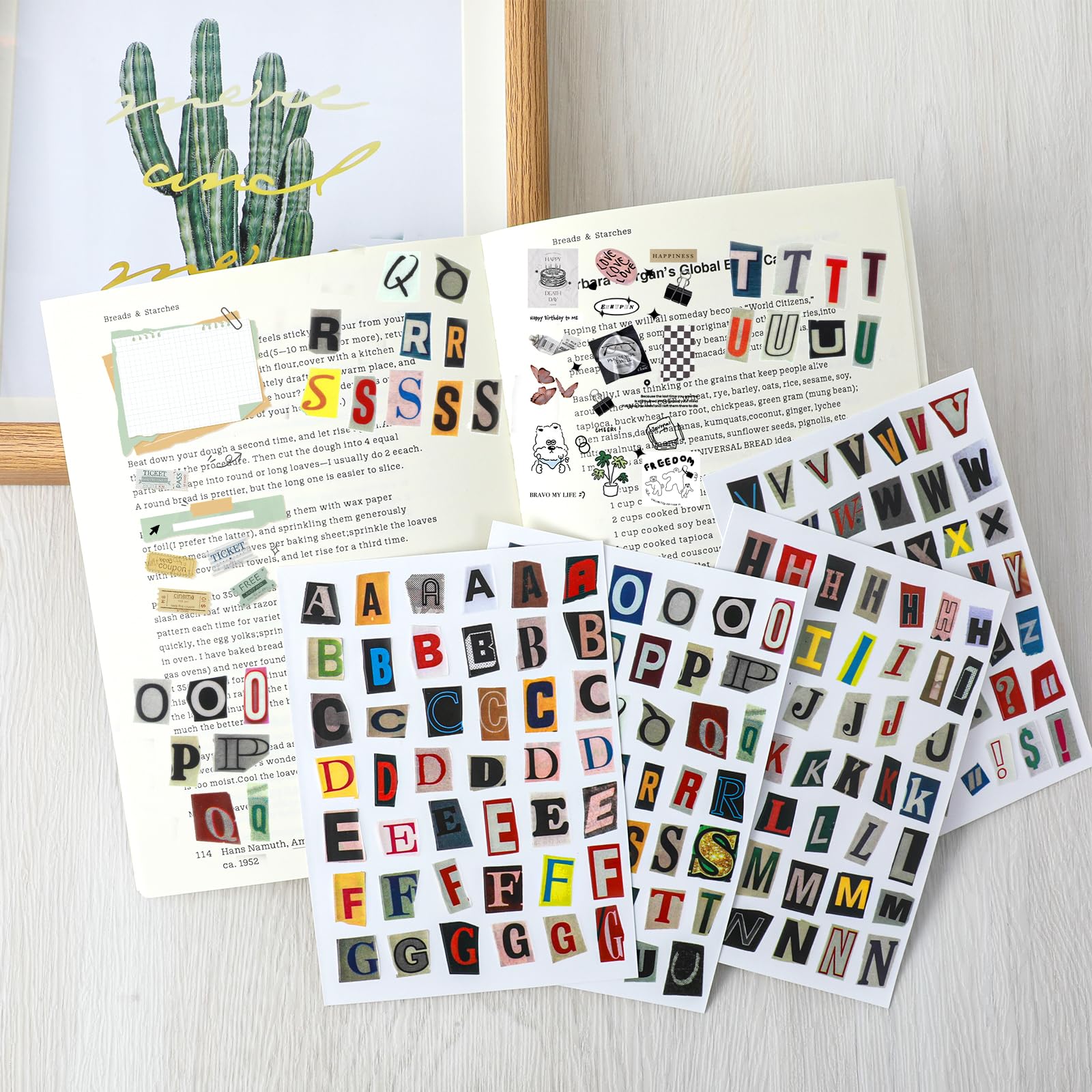 Snapklik.com : 181pcs / 4 Sheets Retro Alphabet Stickers, Vintage ...