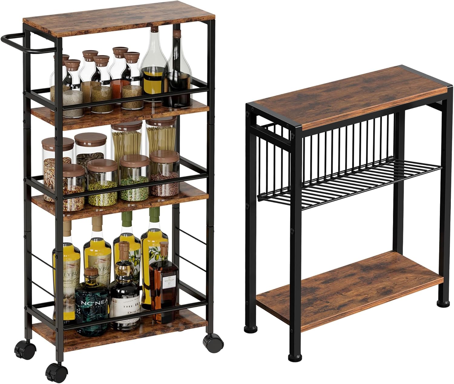 Amazon.com: Homedawn Small Side Table for Small Space & 4-Tier Narrow ...