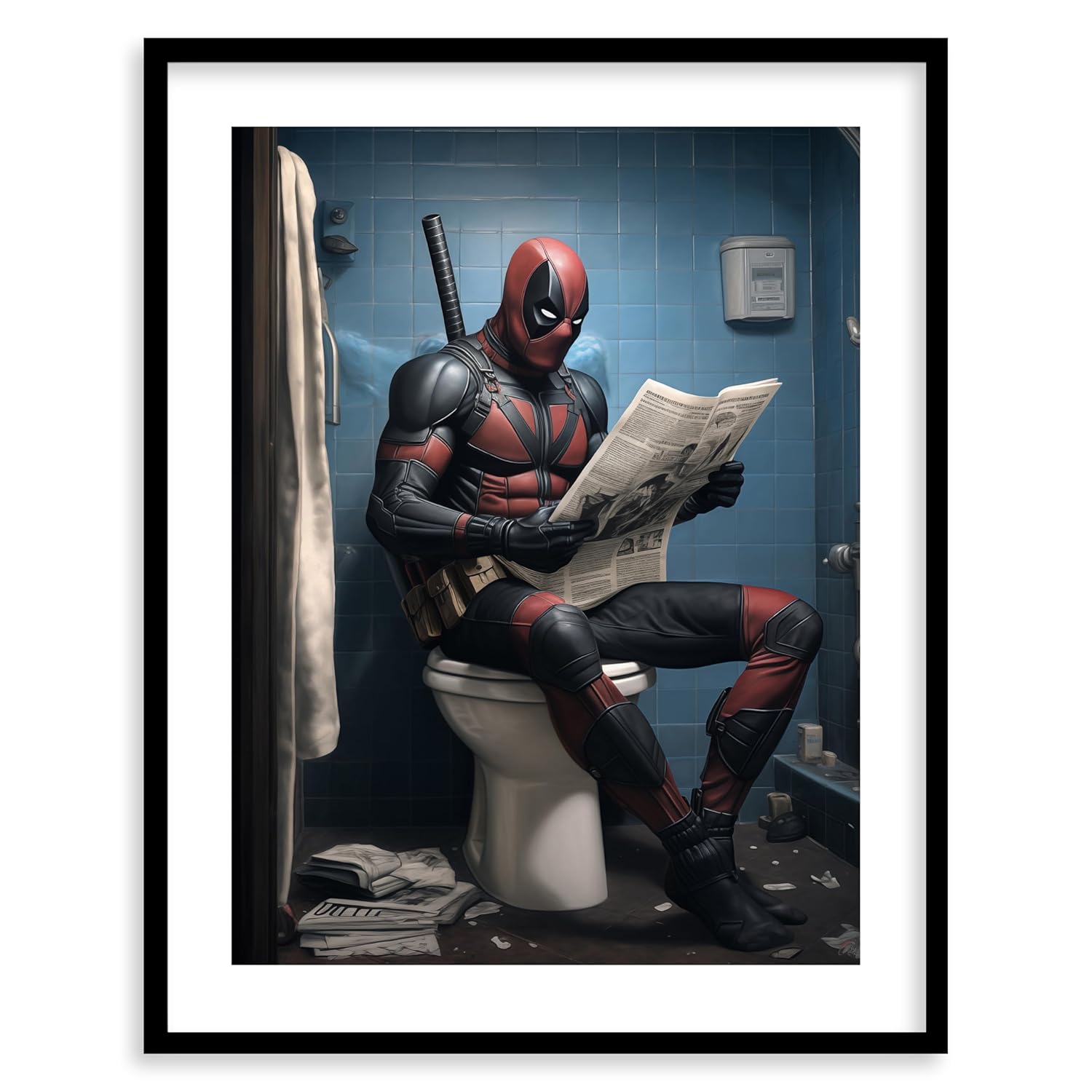 Amazon.com: Superhero Bathroom Décor Art Print - Premium Giclee Fine ...