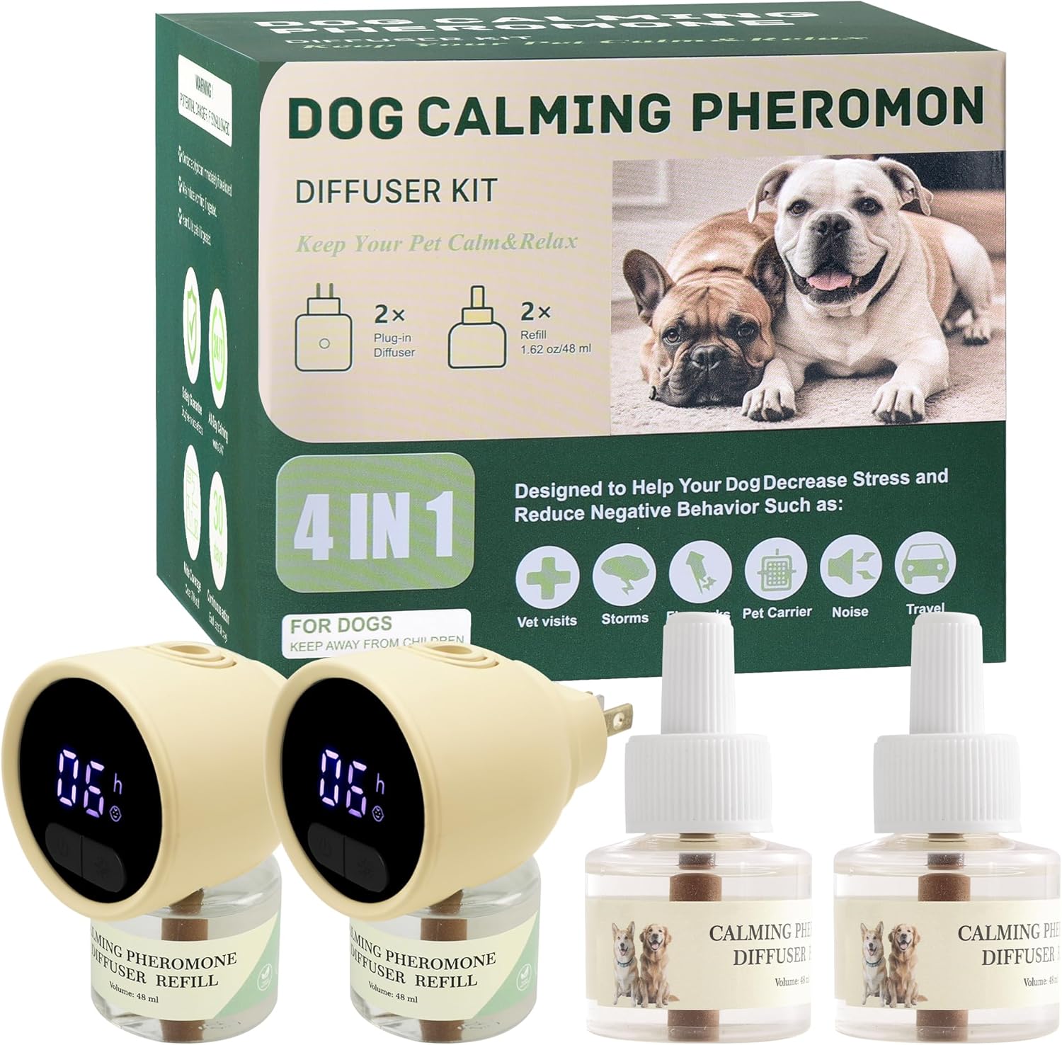 Amazon.com : Jasullminral Smart 4-in-1 Dog Pheromones Calming Diffuser ...