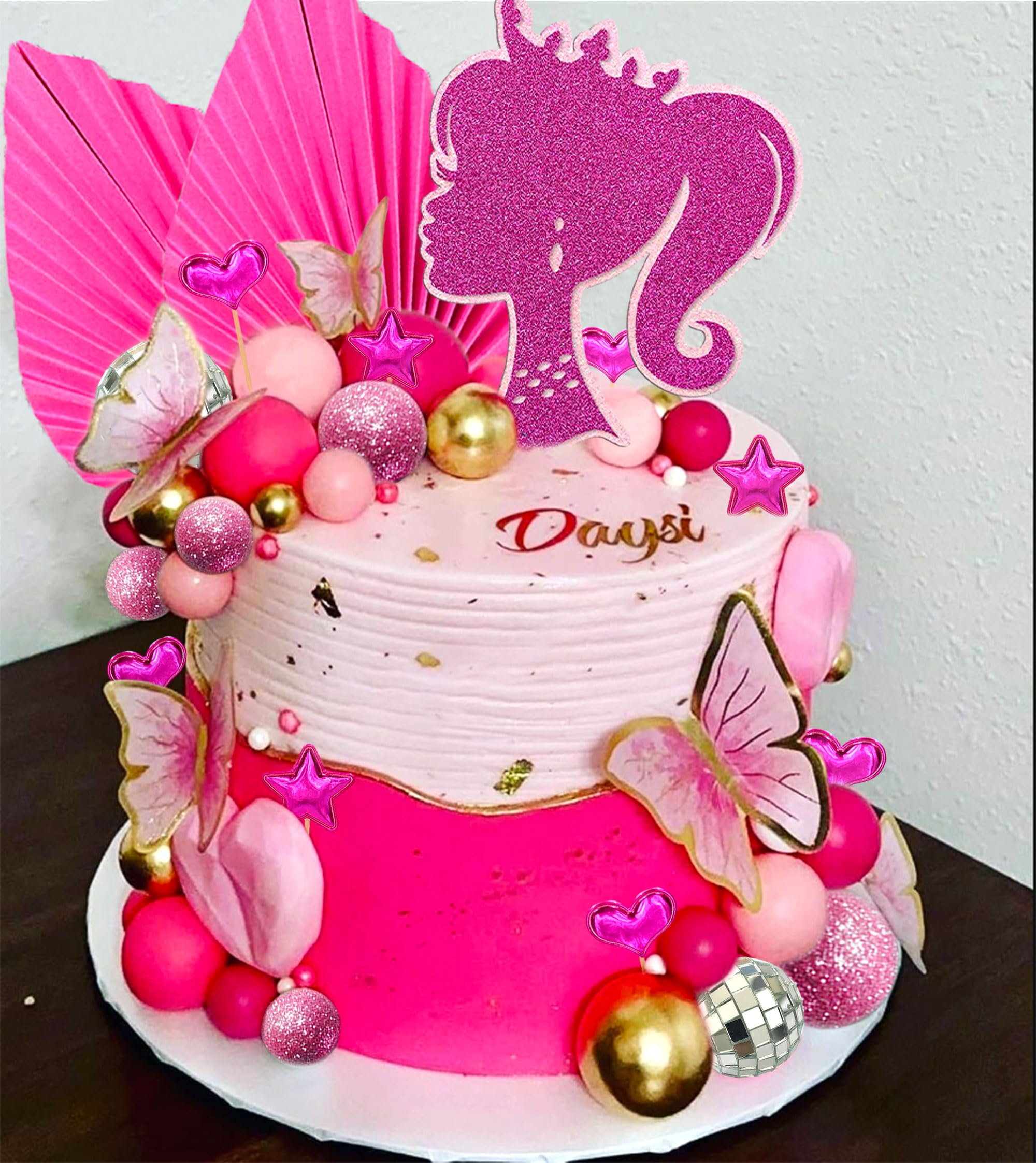 Snapklik.com : JeVenis Princess Hot Pink Girl Cake Decoration - Pink ...