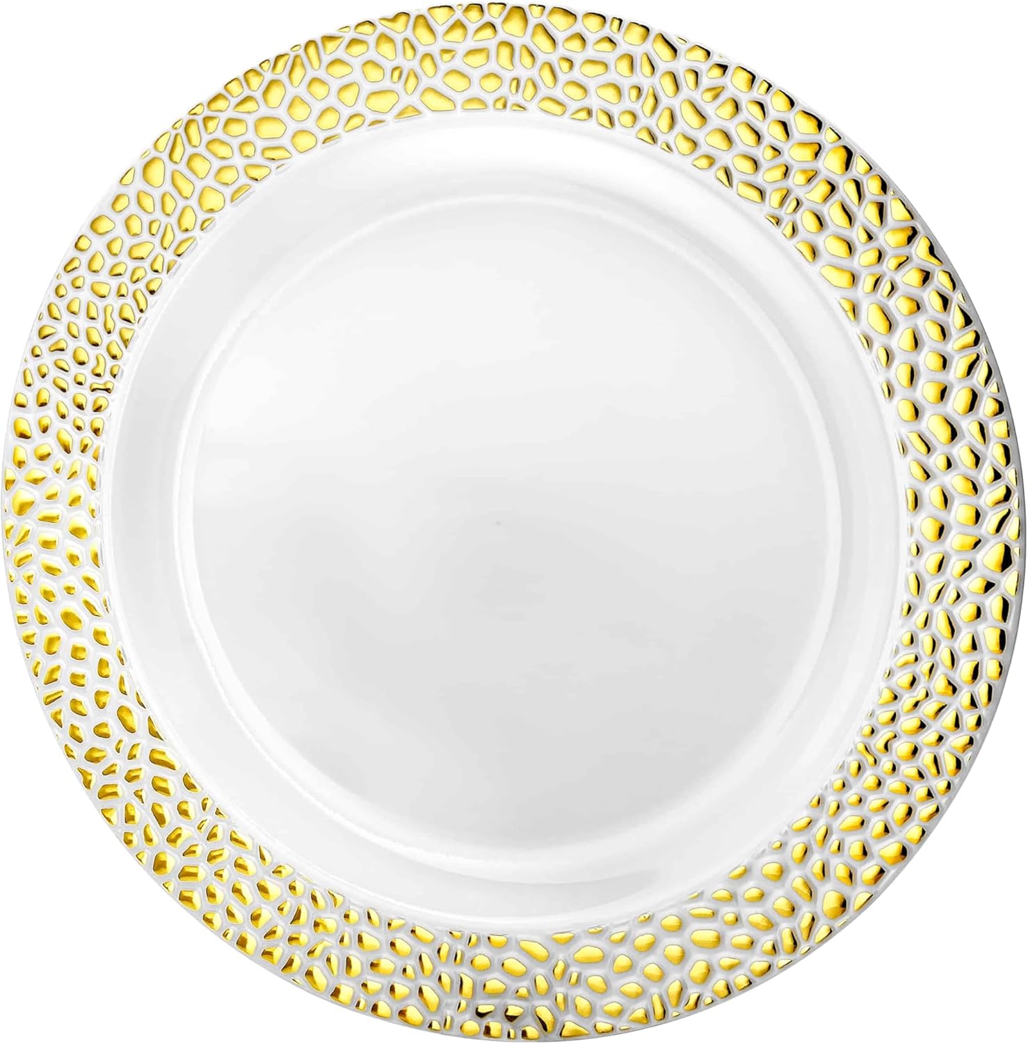 Amazon.com: EcoQuality 7.5 Inches Gold Plastic Round Salad Plate Pebble ...