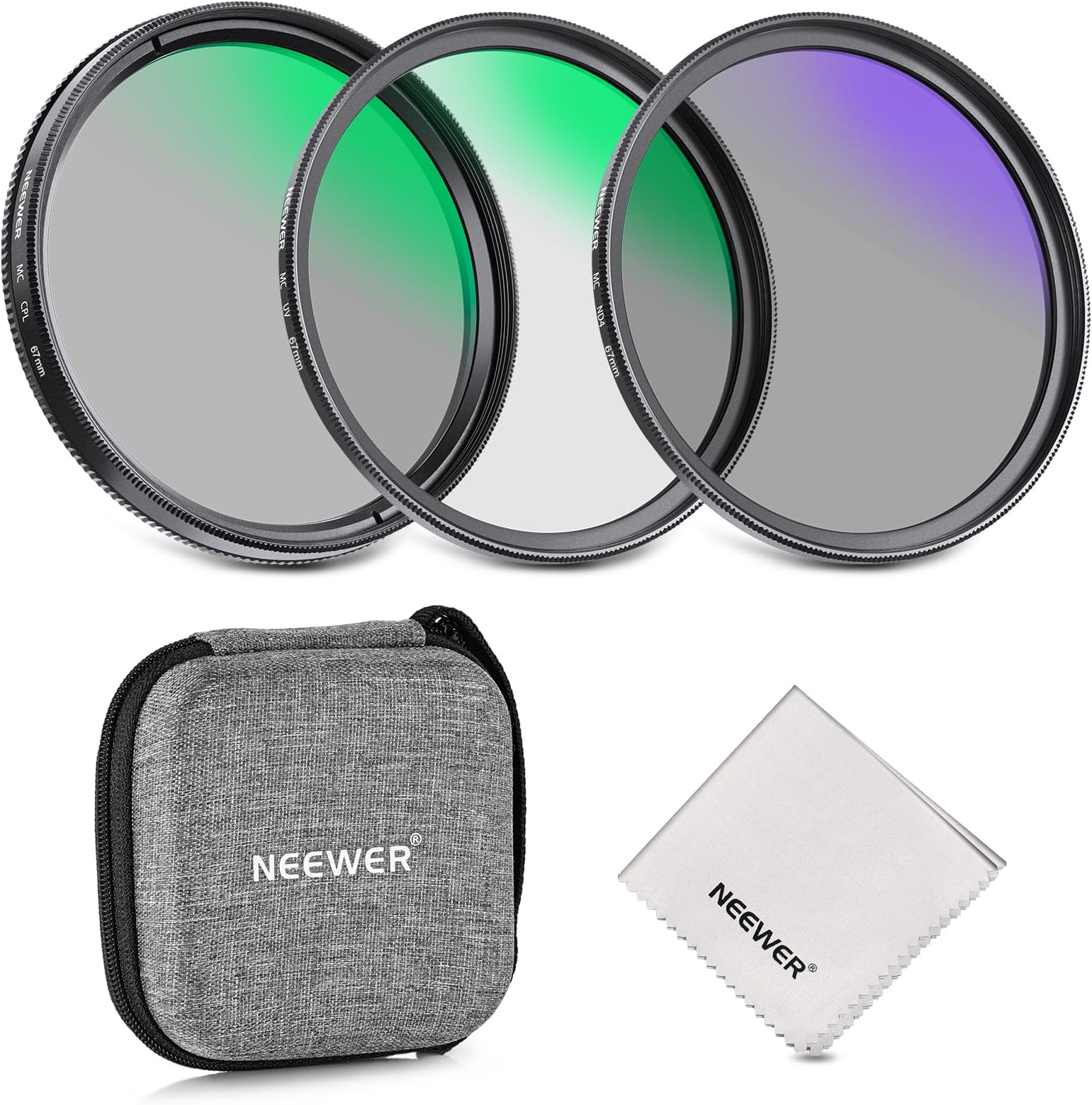 Amazon.com : NEEWER 52mm ND Lens Filter Kit, UV + Circular Polarizer ...