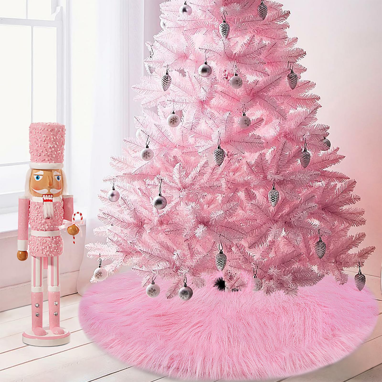 Amazon.com: Ivarunner Small Pink Christmas Tree Skirt 30 inches, Light ...