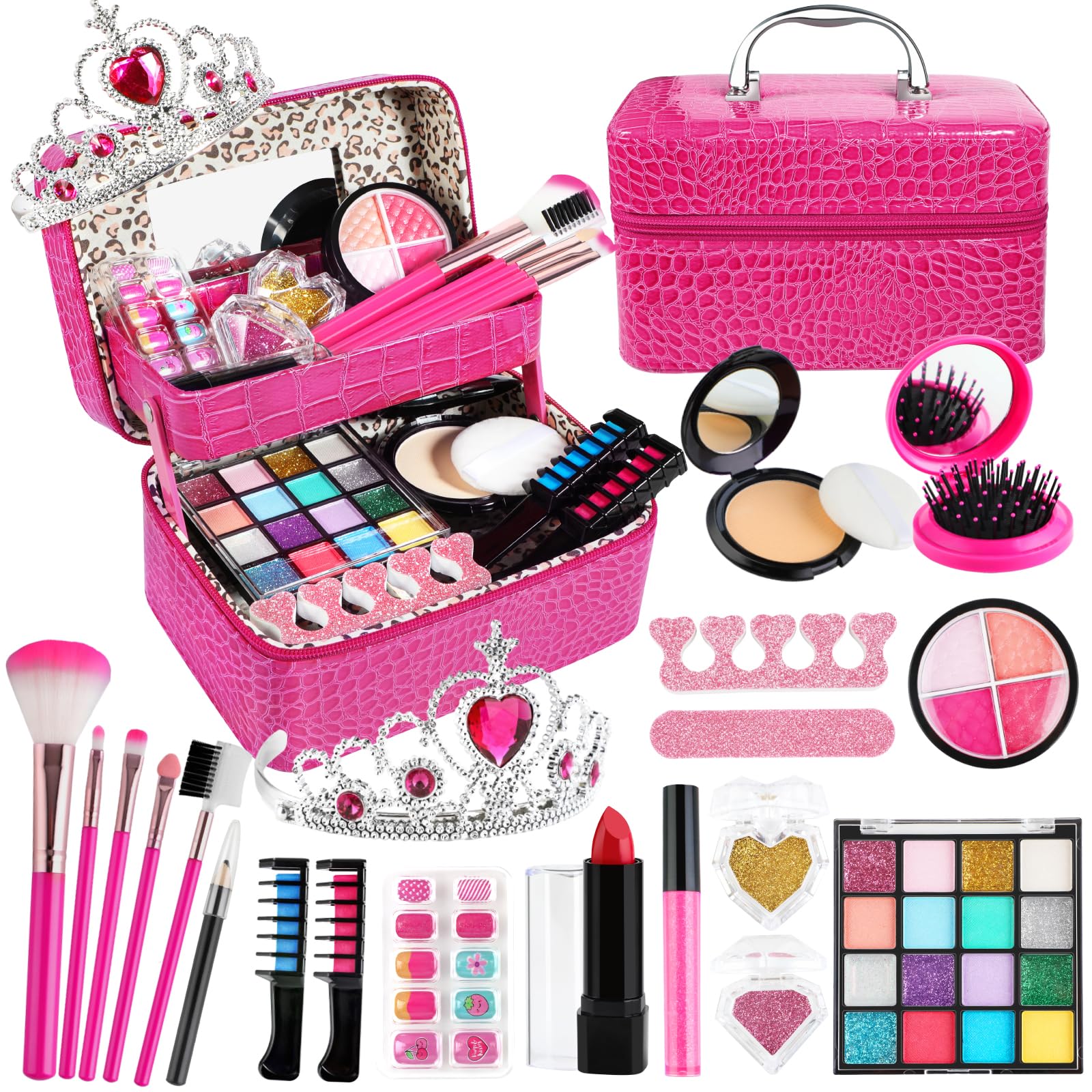 Kids Makeup Kit for Girl -Real Washable Toddler Makeup Kit for Kids ...