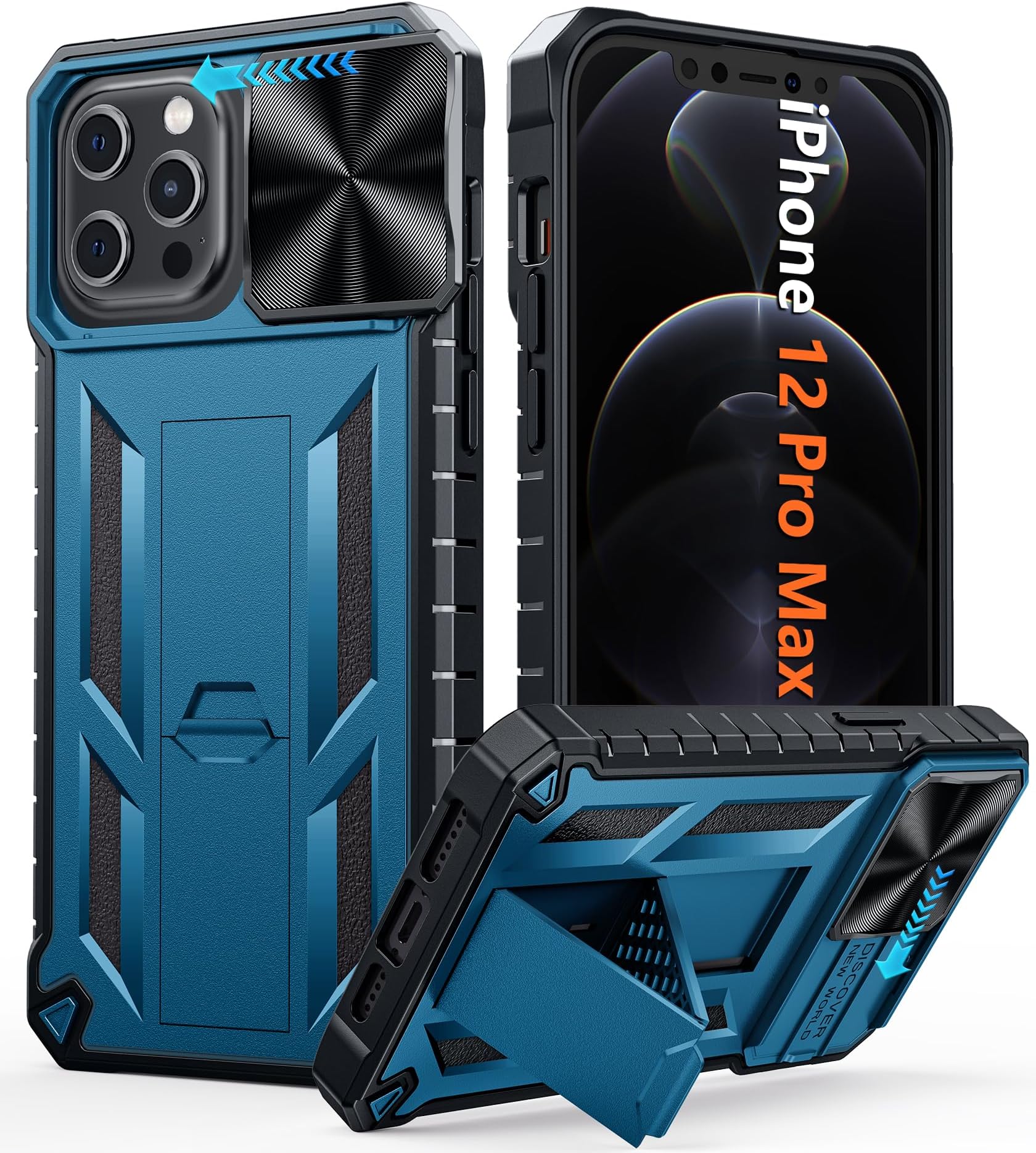 Amazon.com: FNTCASE for iPhone 12 Pro-Max Case: Rugged Military Grade ...