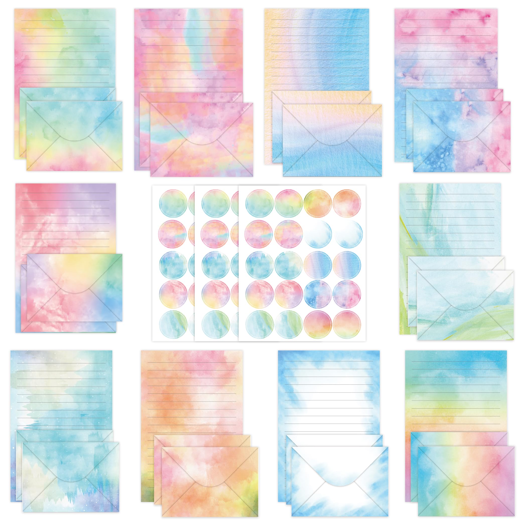 Amazon.com : 160 Pieces Watercolor Stationary Paper Set for Girl - 50 ...
