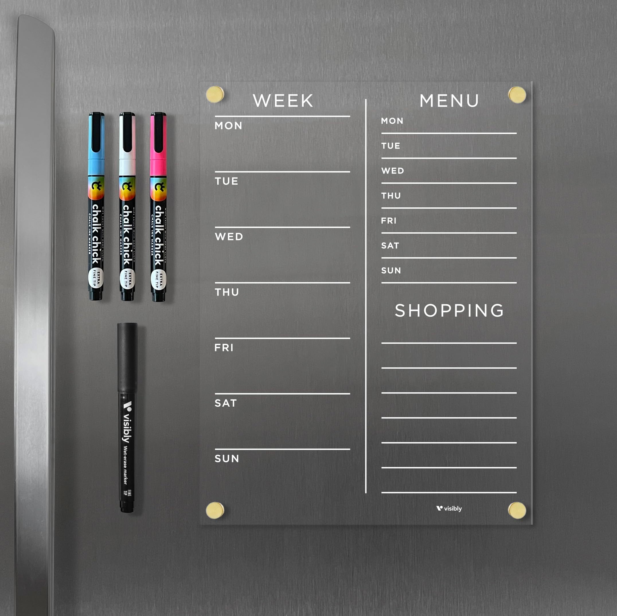 Amazon.com : Magnetic Acrylic Week, Menu & Shopping List for Fridge ...
