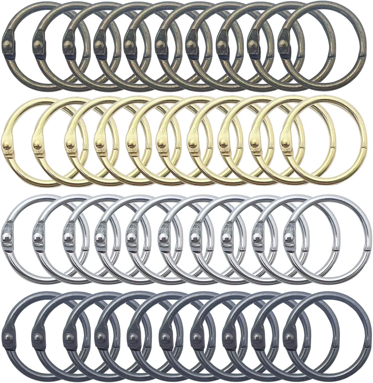 Amazon.com : Lind Kitchen 50pcs 1" Book Ring Metal Loose Leaf Ring,Book ...