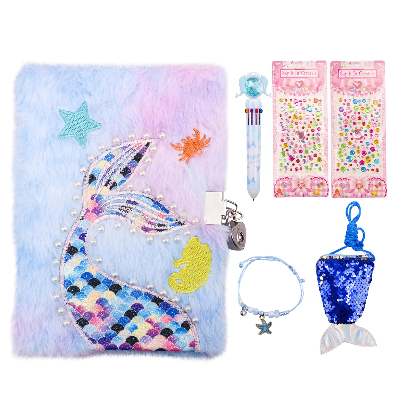 Amazon.com: Cute Notepad Cartoon Notebook, Plush Diary with Lock and ...