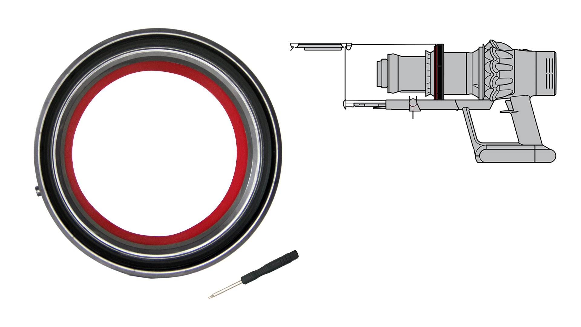 Watch Dust Bin Sealing Rings 969509-01 for Dyson V10/SV12 Parts on ...