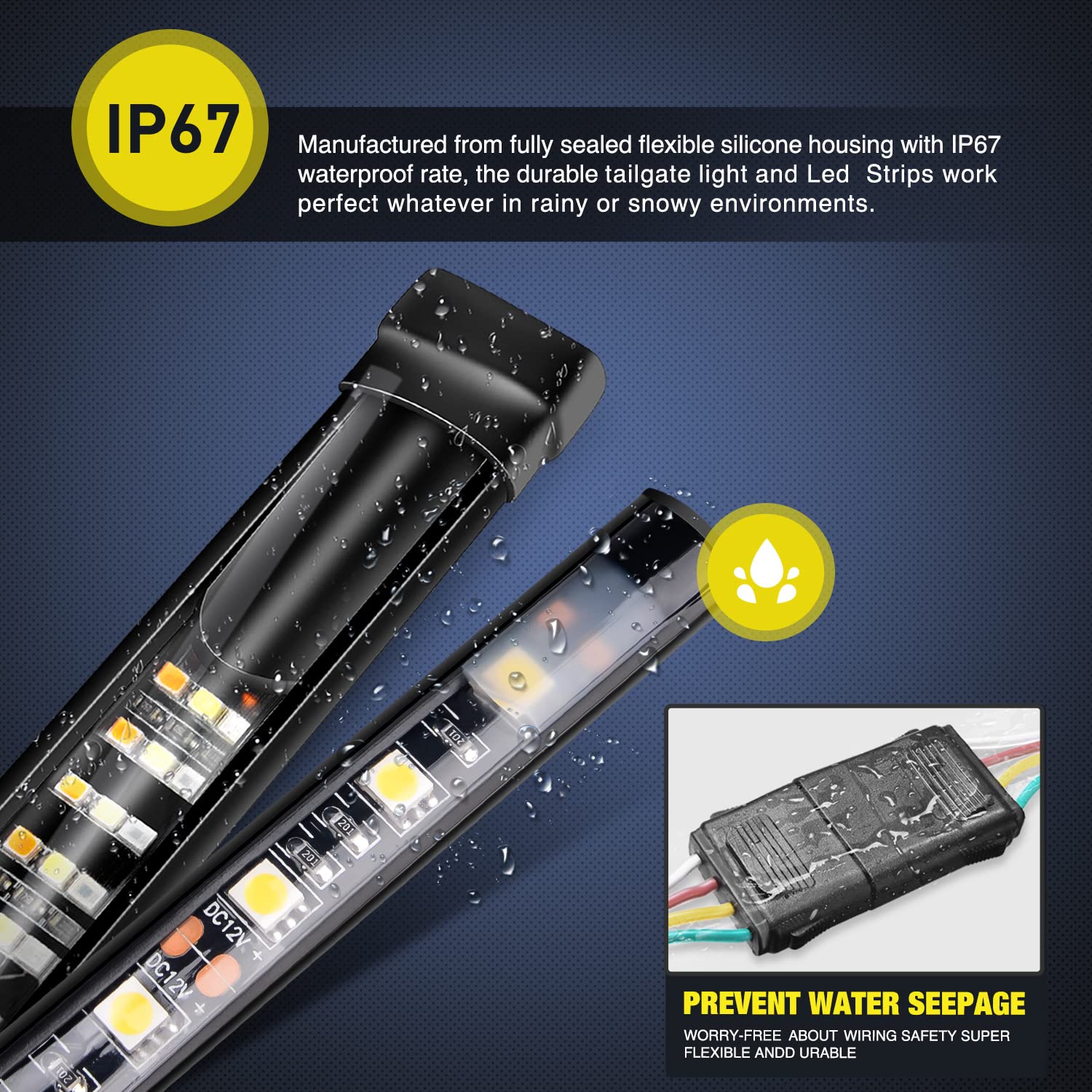 Nilight 3PCS 60 Inch Truck Bed Light Strip Bundle with Tailgate Bar 60 ...