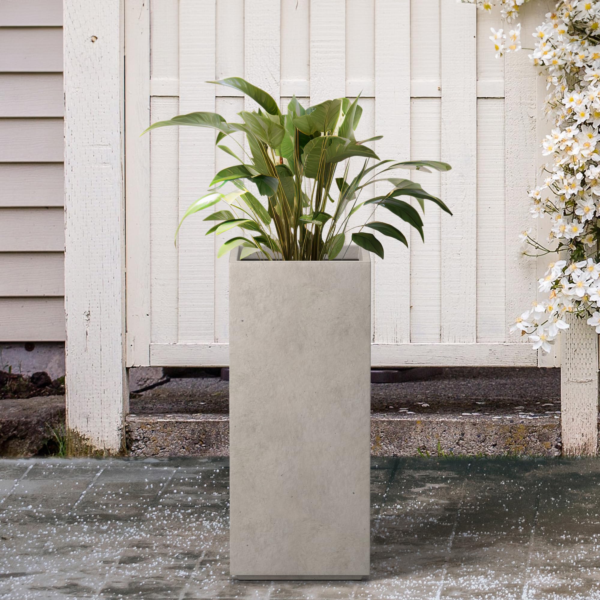 Large Square Concrete Planter Large Square Concrete Planter – The