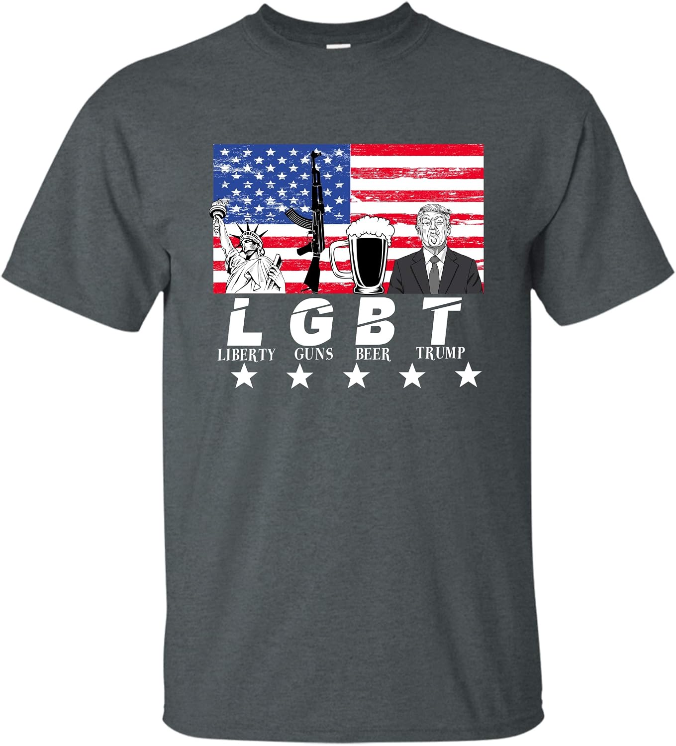Camiseta LGBT Liberty Guns Beers Trump American Flag LGBT Vote for ...