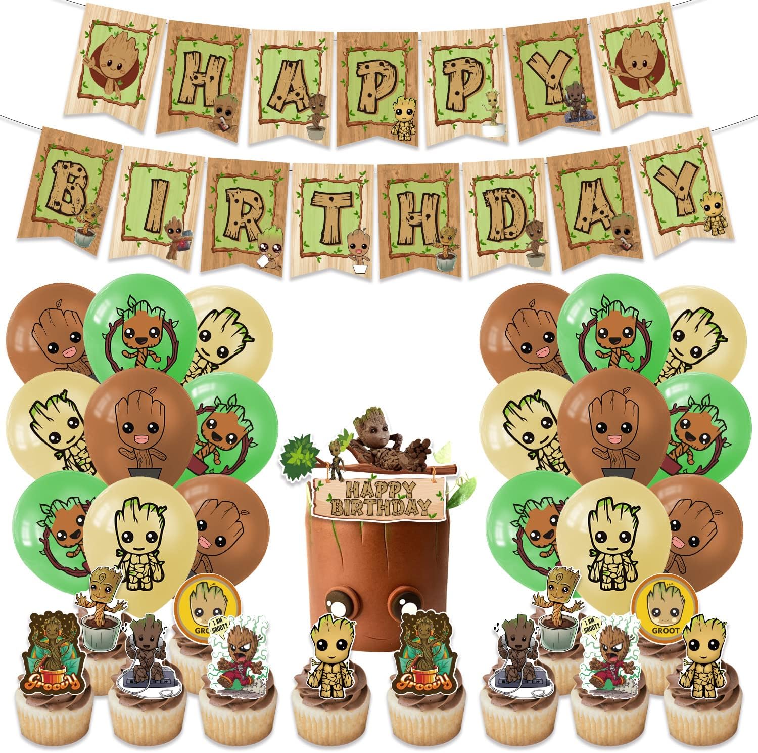 Amazon.com: Groot Party Decorations, Groot Birthday Decorations, Groot ...