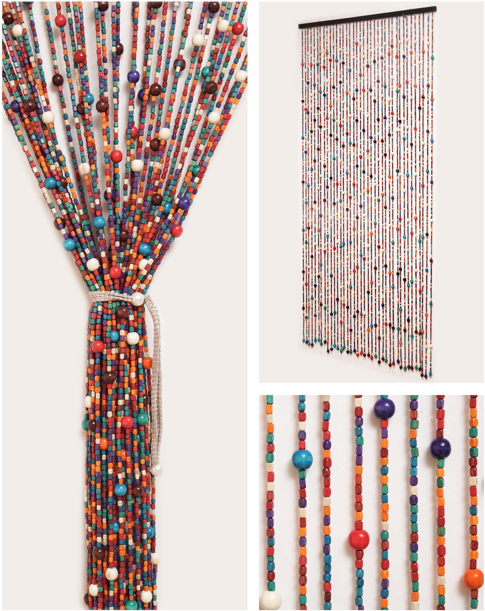 Amazon.com: Beaded String Beaded Curtain, Wood Door Beads, 45 Strands ...