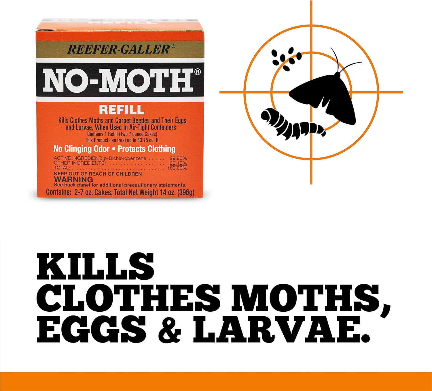 Buy Reefer-Galler NO Moth Closet Hanger Refill Kills Clothes Moths ...