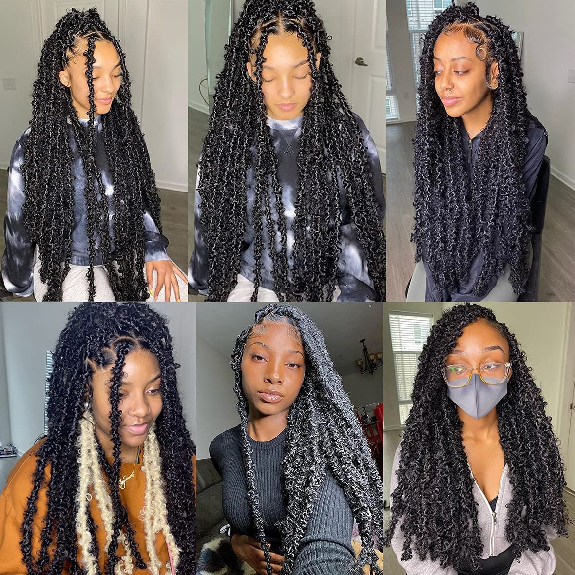 Buy ZRQ 30 Inch Distressed Faux Locs Long Butterfly Locs Crochet Braids ...