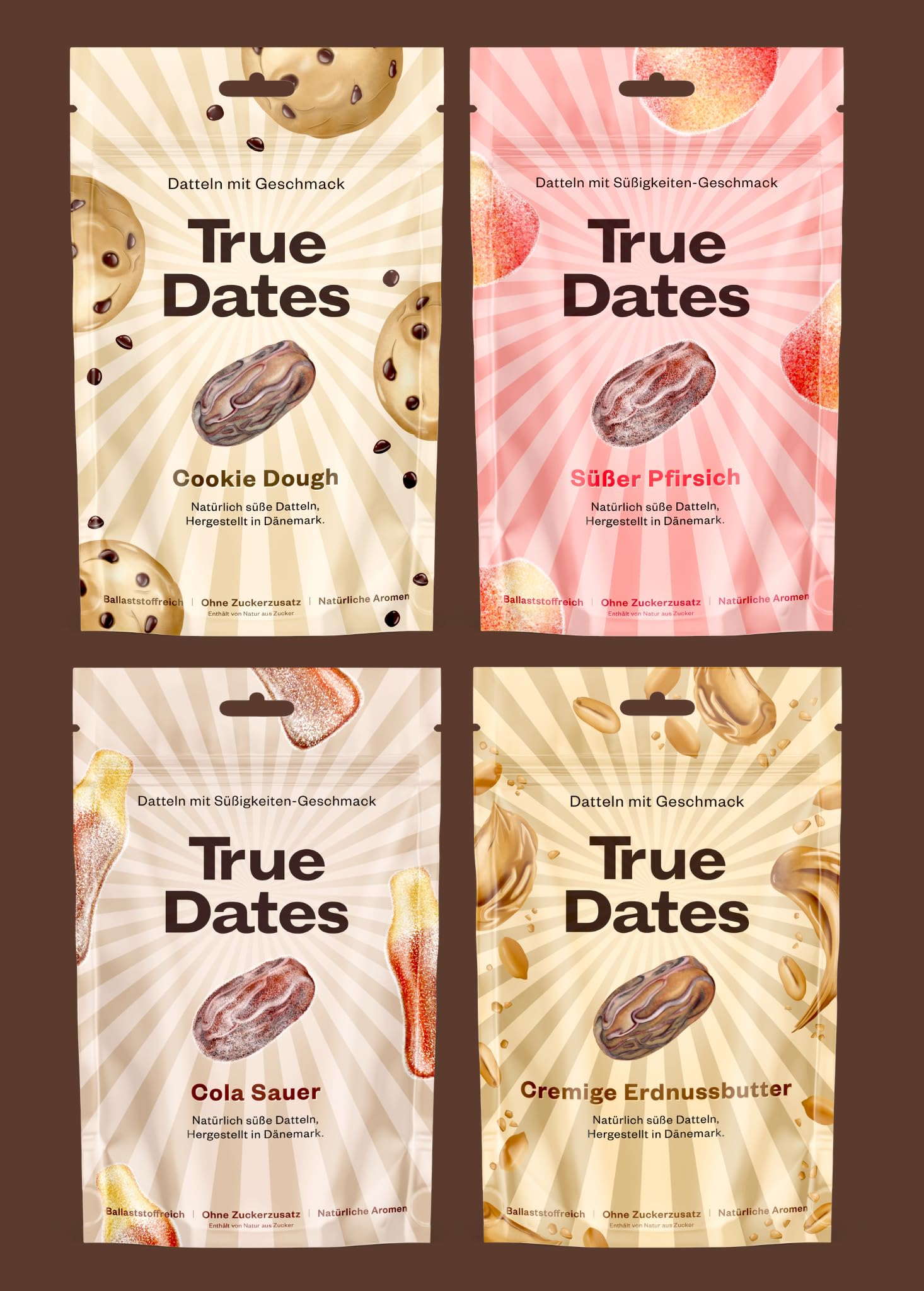 True Dates - MIXED 4 Flavours | Sour Cola, Sweet Peach, Creamy Peanut ...