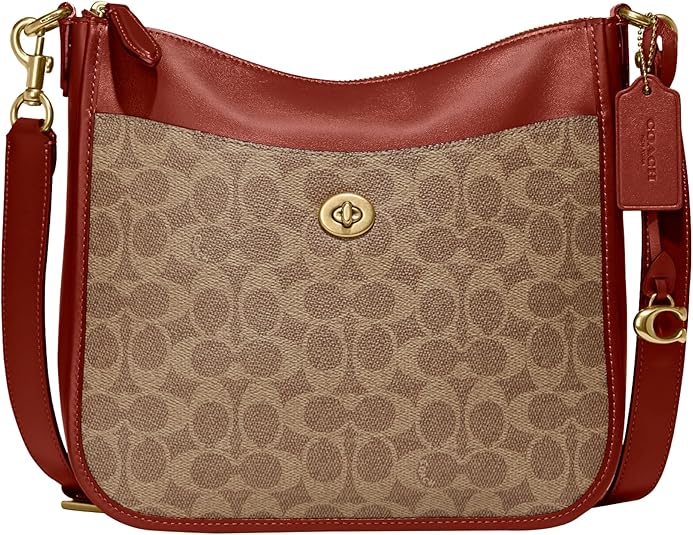 COACH Coated Canvas Signature Chaise Crossbody, Tan/Rust: Handbags ...