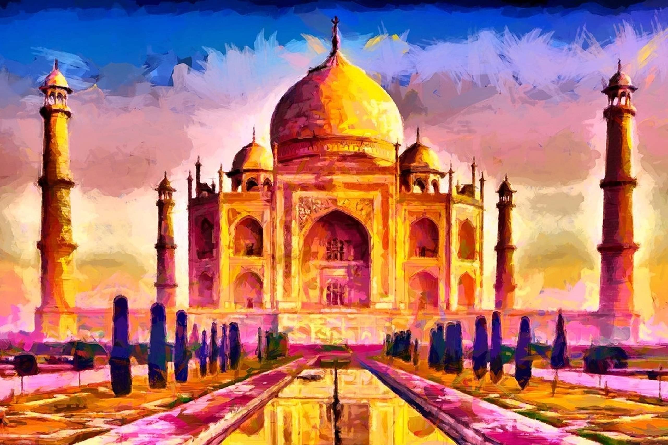 Taj Mahal Watercolor Taj Mahal Drawing By Anirudh Maheshwari Fine