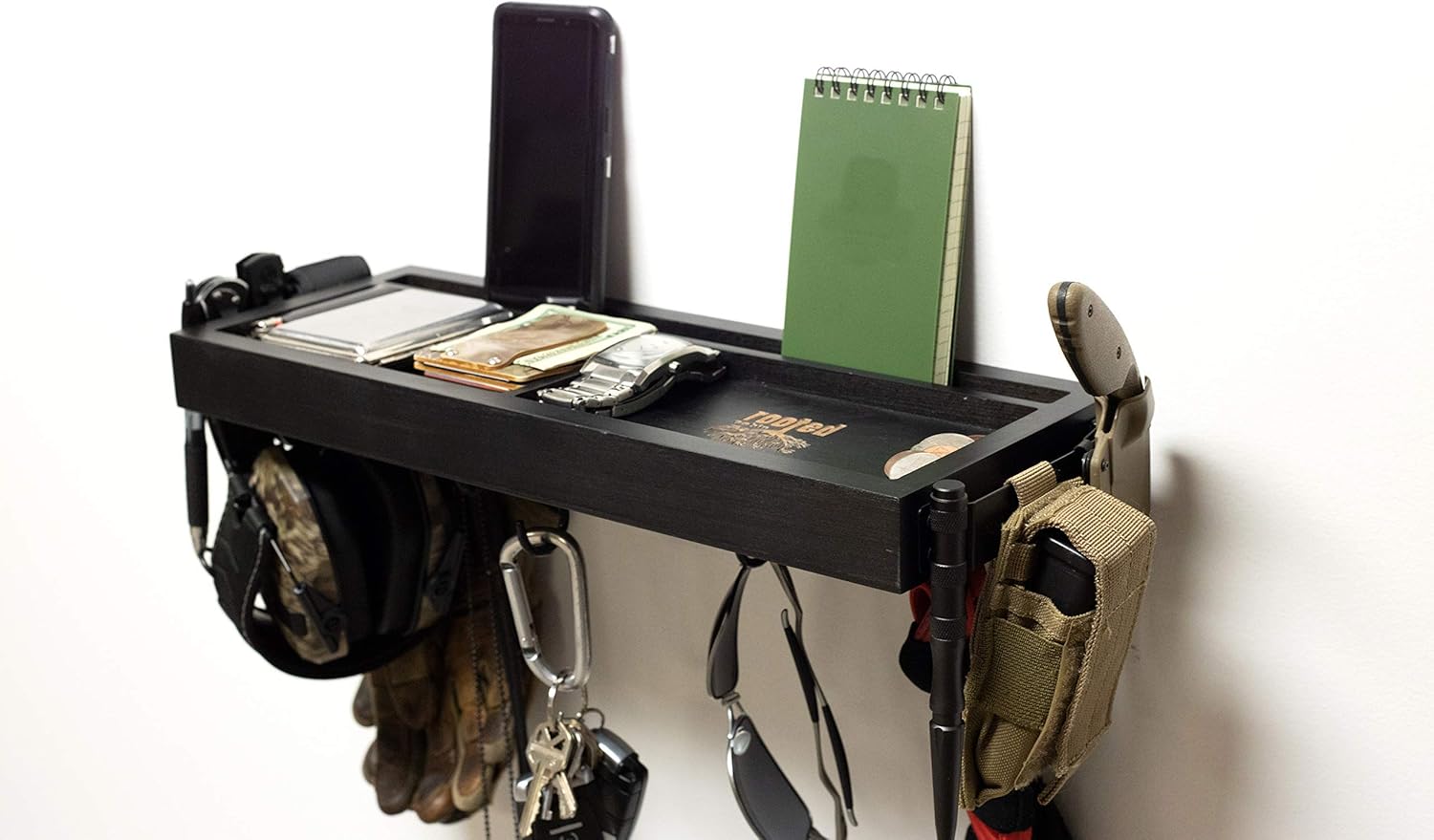 Amazon.com: EDC Shelf, Every Day Carry Organizer, Wooden Floating Entry ...