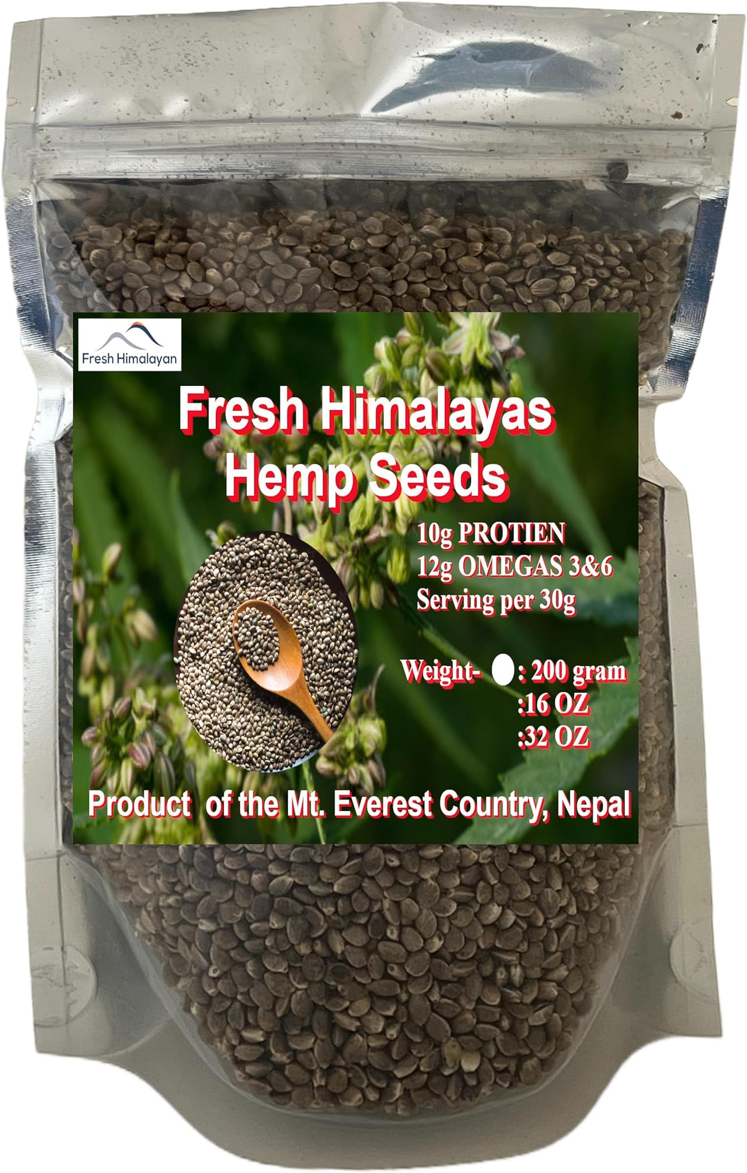 Amazon.com: Organic Raw Hemp Seeds, 200 Gram, Complete Plant Protein ...