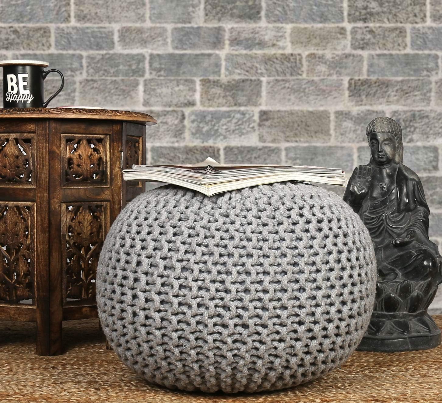 RAJRANG BRINGING RAJASTHAN TO YOU Small Grey footstool - Home ...