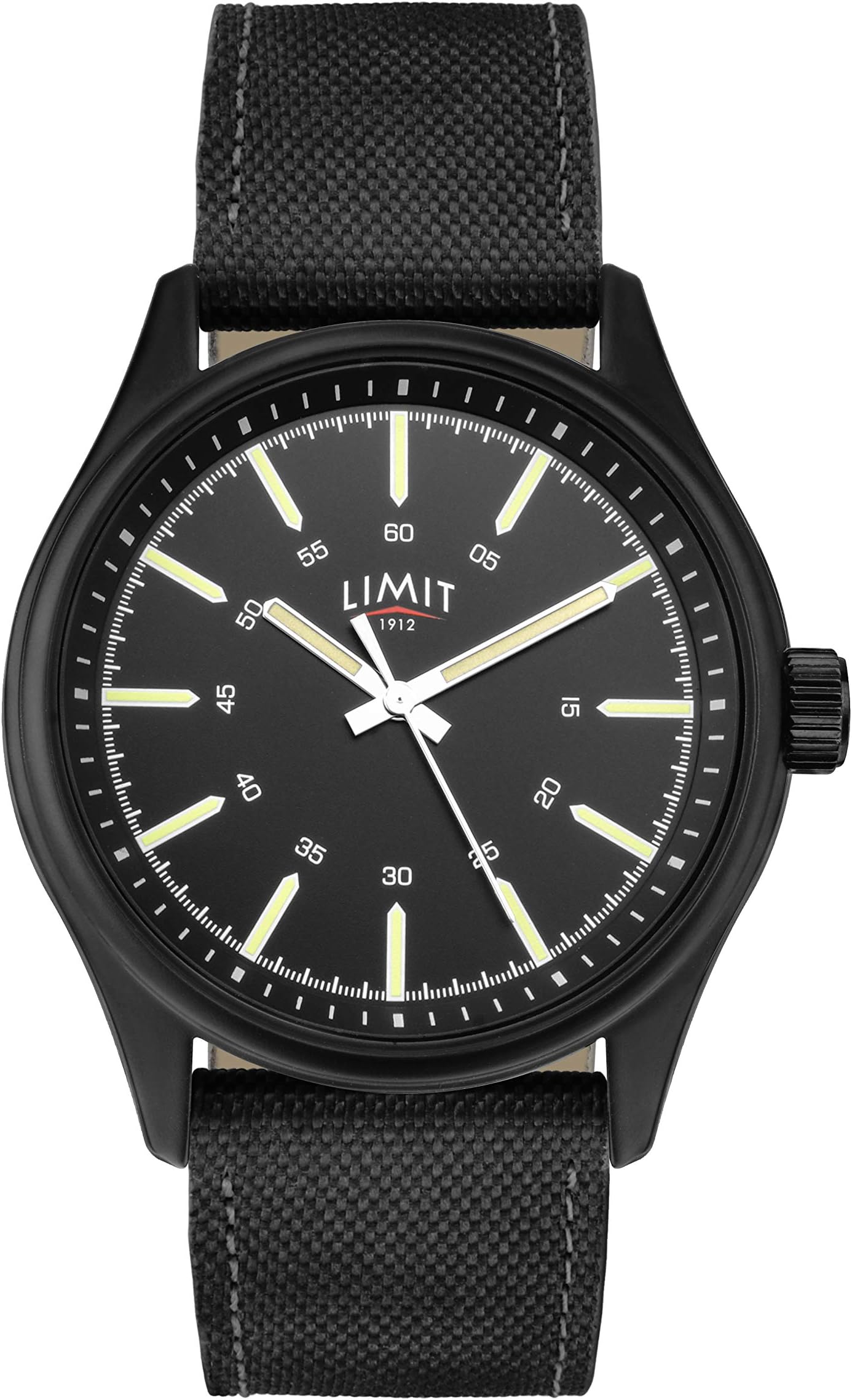 Limit Men's Quartz Analogue Watch with Black case and Strap. Glow dial ...