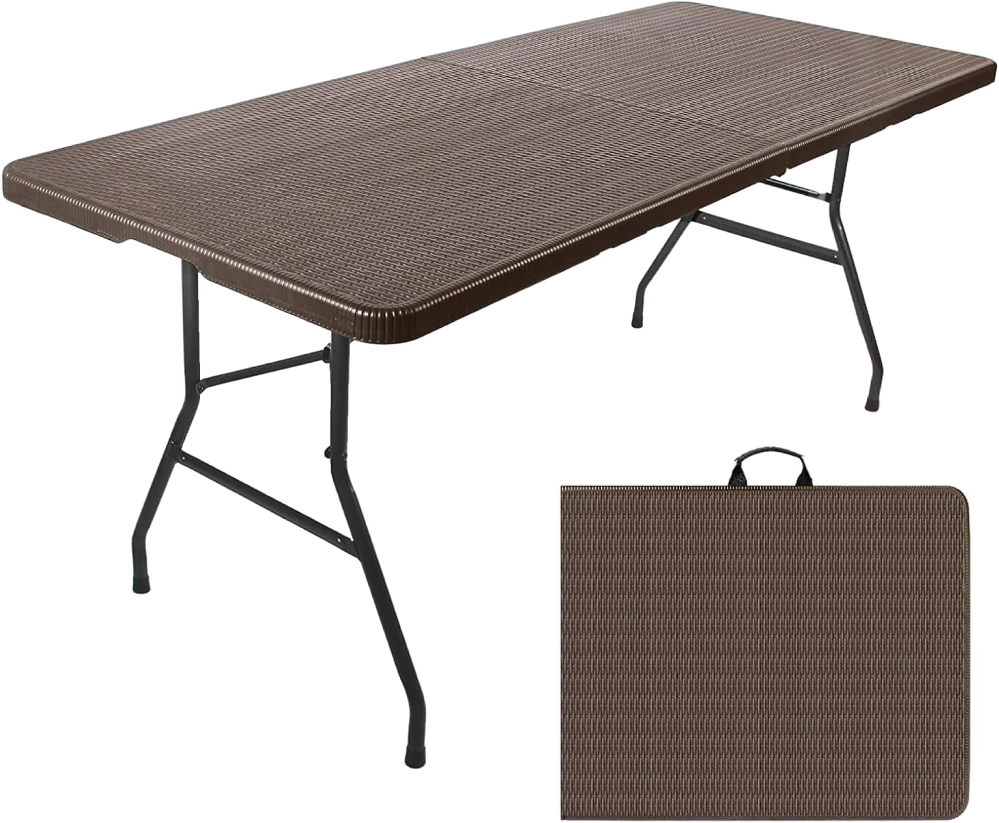 KICMX Mesa Plegable 1.80m De Plástico, Mesa Portátil Tipo Portafolio ...