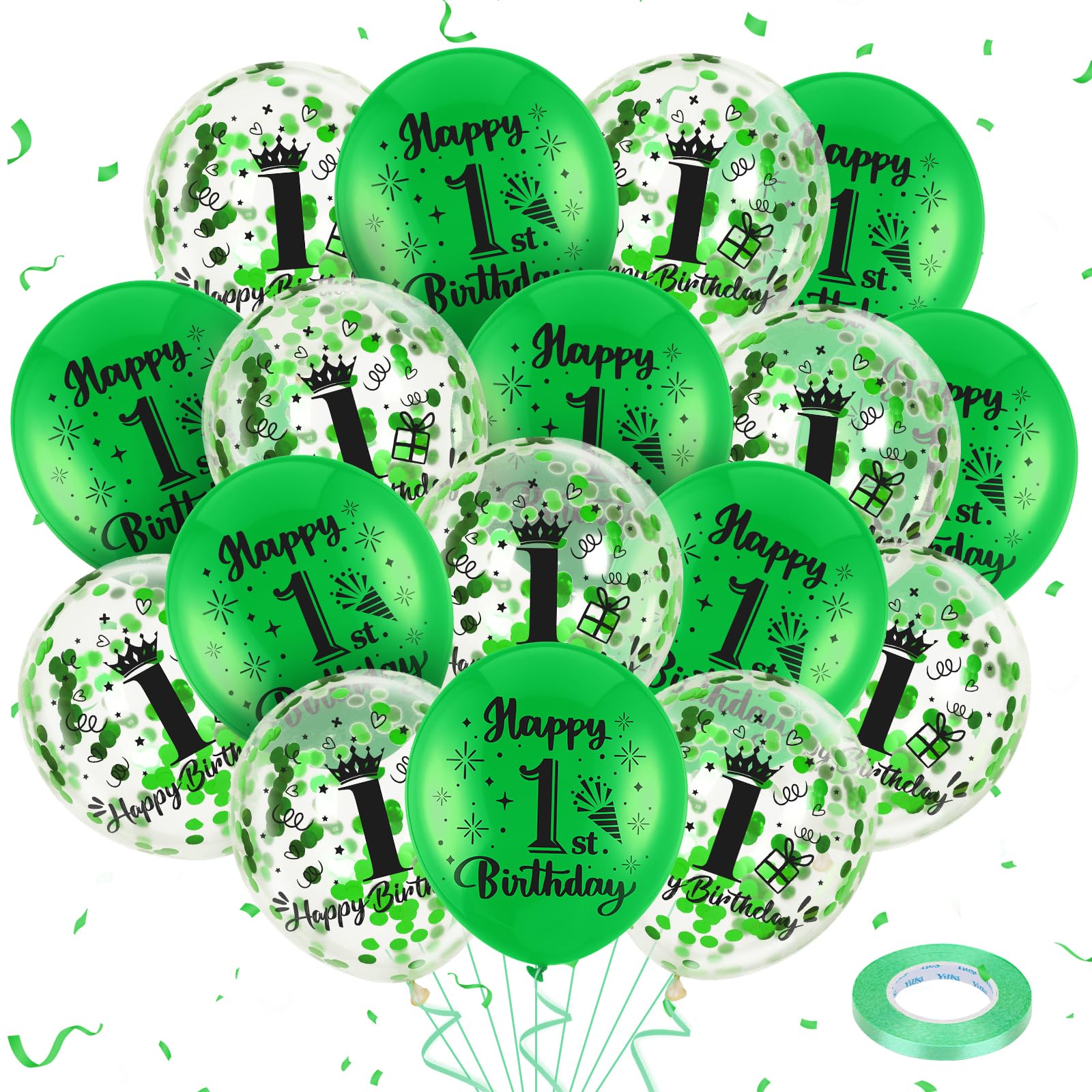 Snapklik.com : 1st Birthday Balloons Green Happy 1st Birthday ...