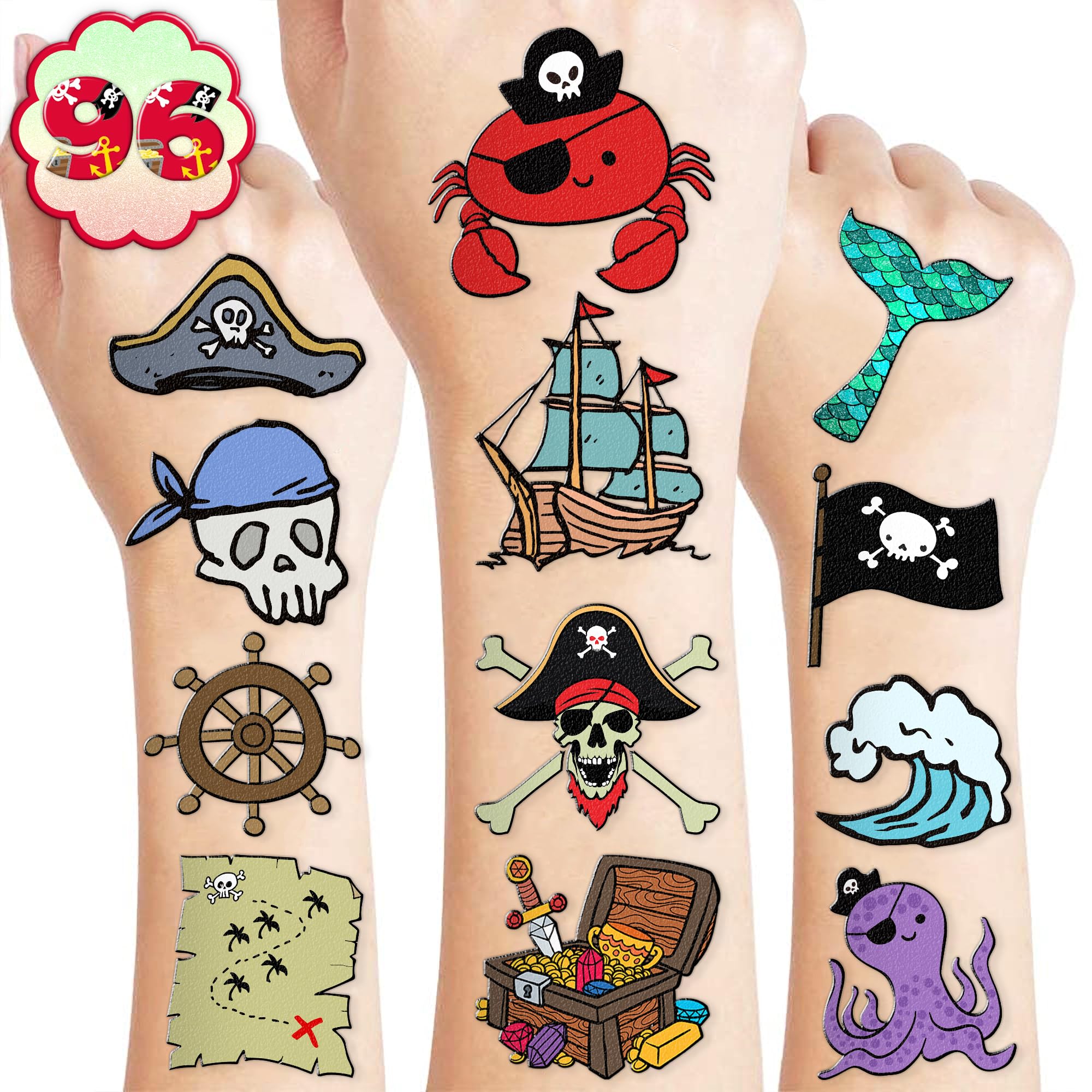 Girl Pirate Tattoo Designs 2 X Temporary Tattoo Full Arm Caribbean