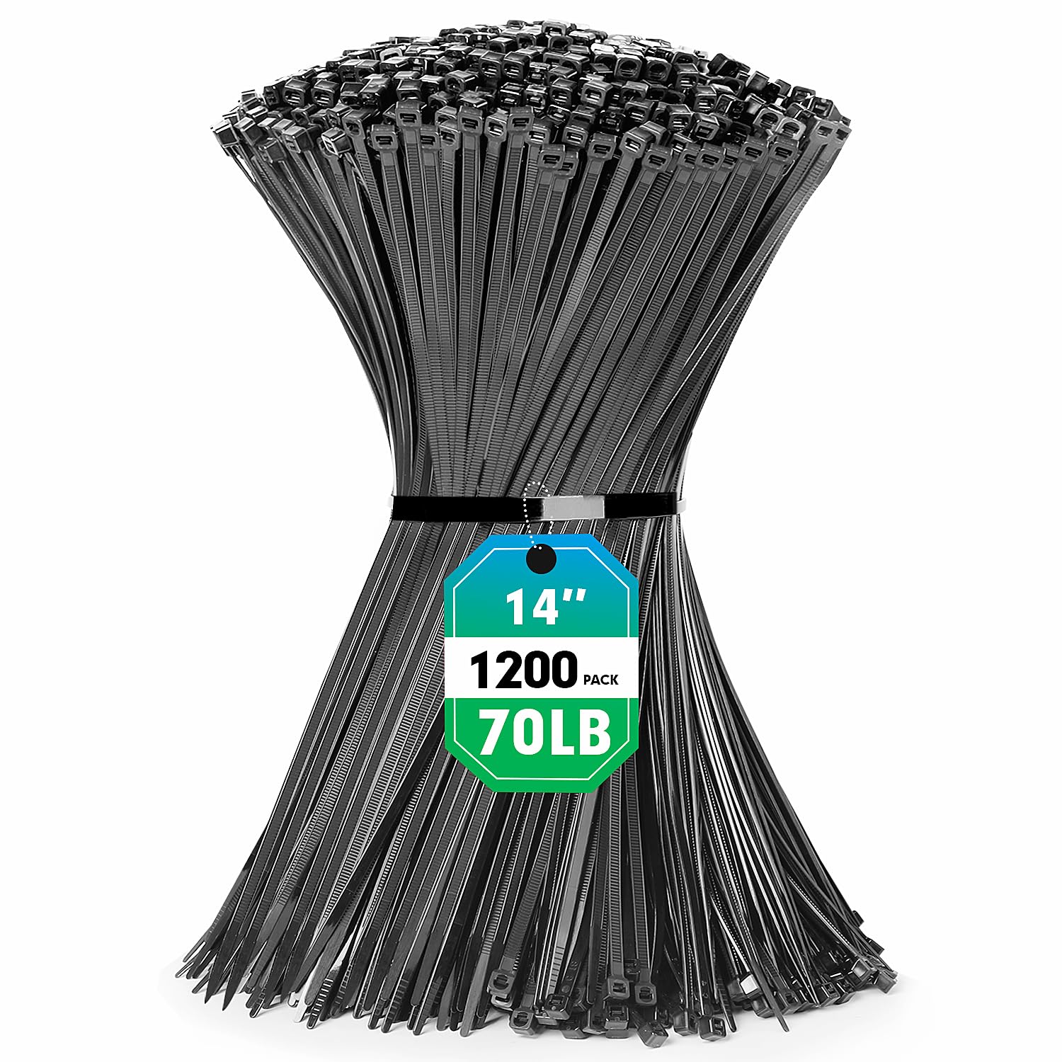 Amazon.com: Zip Ties, RAZCC 1200pcs Black Cable Zip Ties 14 Inch, Heavy ...