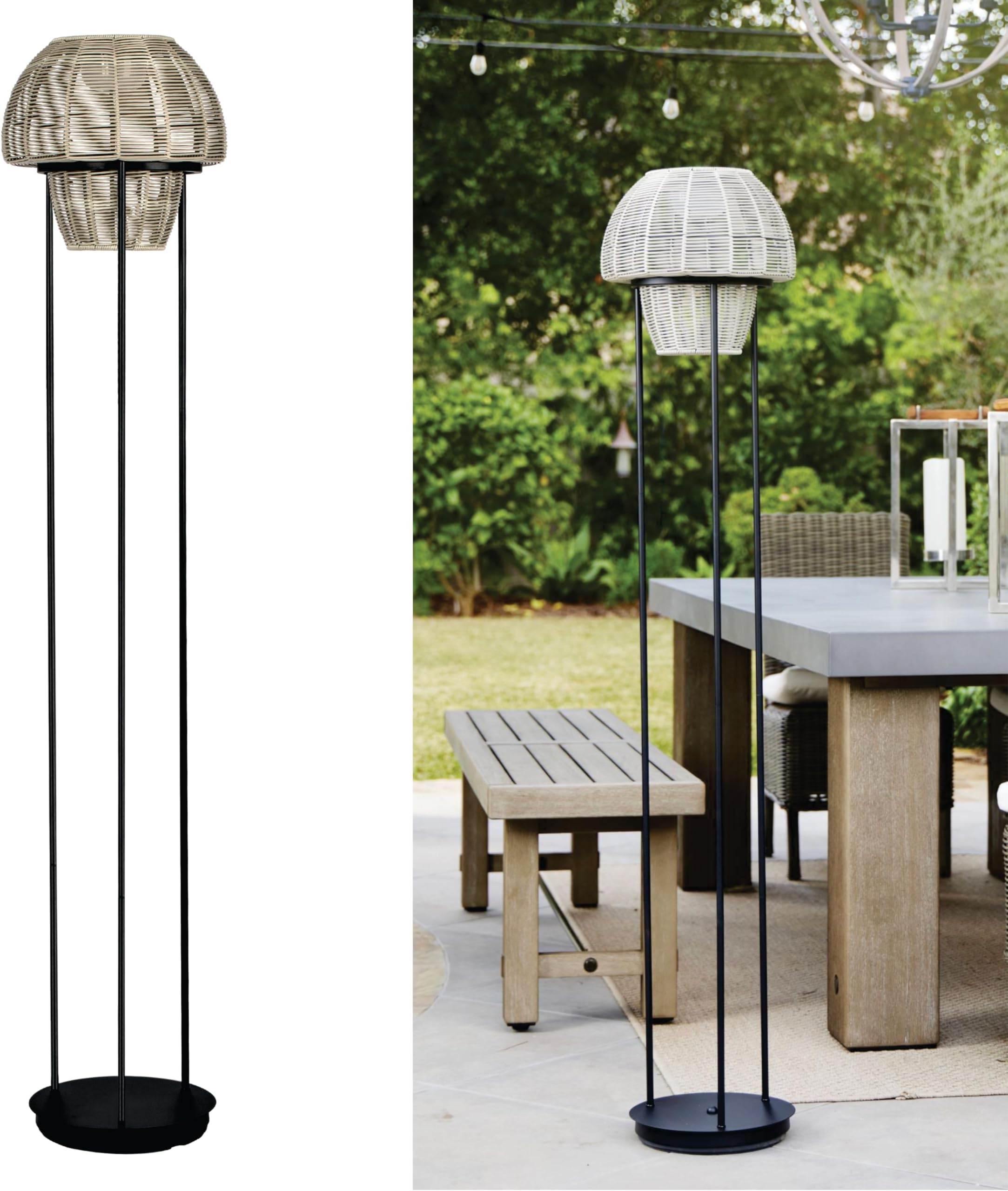 Solar Outdoor Floor Lamp - Cordless Outdoor Lamp - Solar Floor Lamp for ...