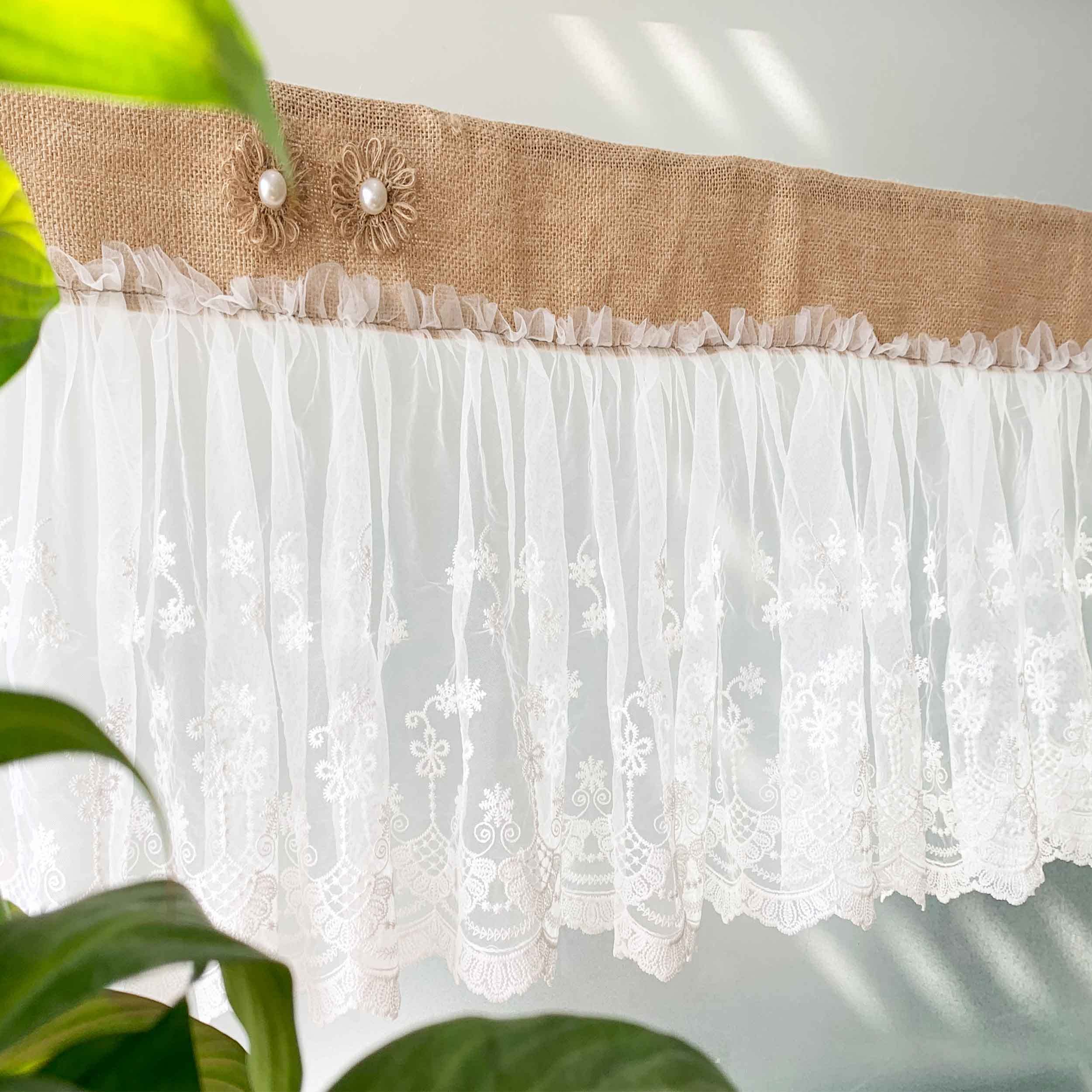 Burlap Curtains With Lace