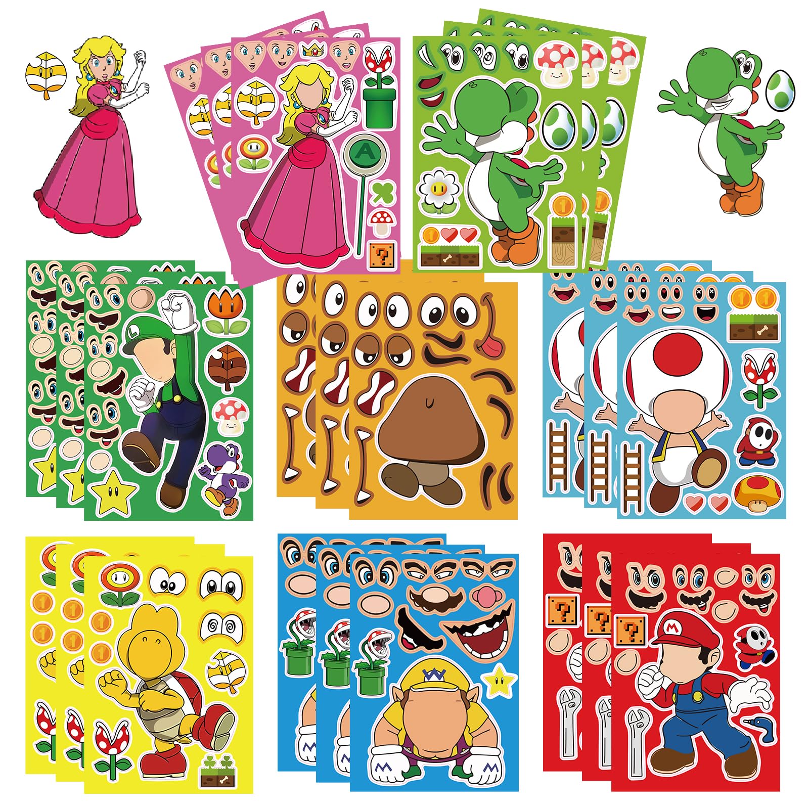 Amazon.com: 36Pcs Make-a-face Stickers, Make Your Own Stickers Fun ...