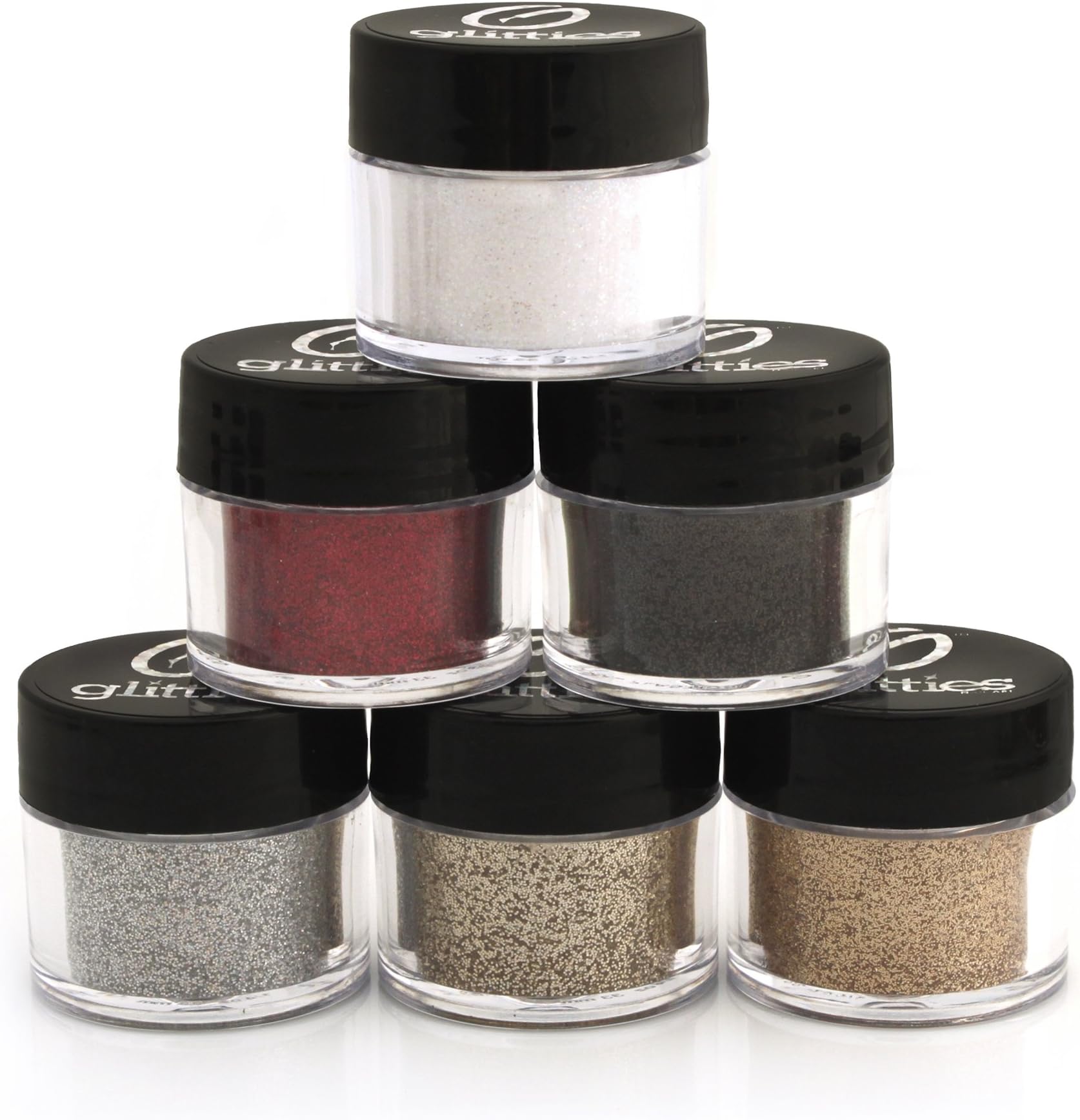 Amazon.com: GLITTIES - Neutral Cosmetic Grade Glitter Powder Kit (6 Pk ...