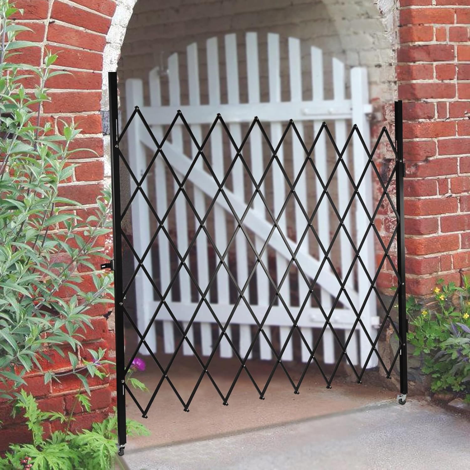 Amazon.com: HYDIYGT Single Folding Security Gate, 6.5' H x 7.5' W, Iron ...